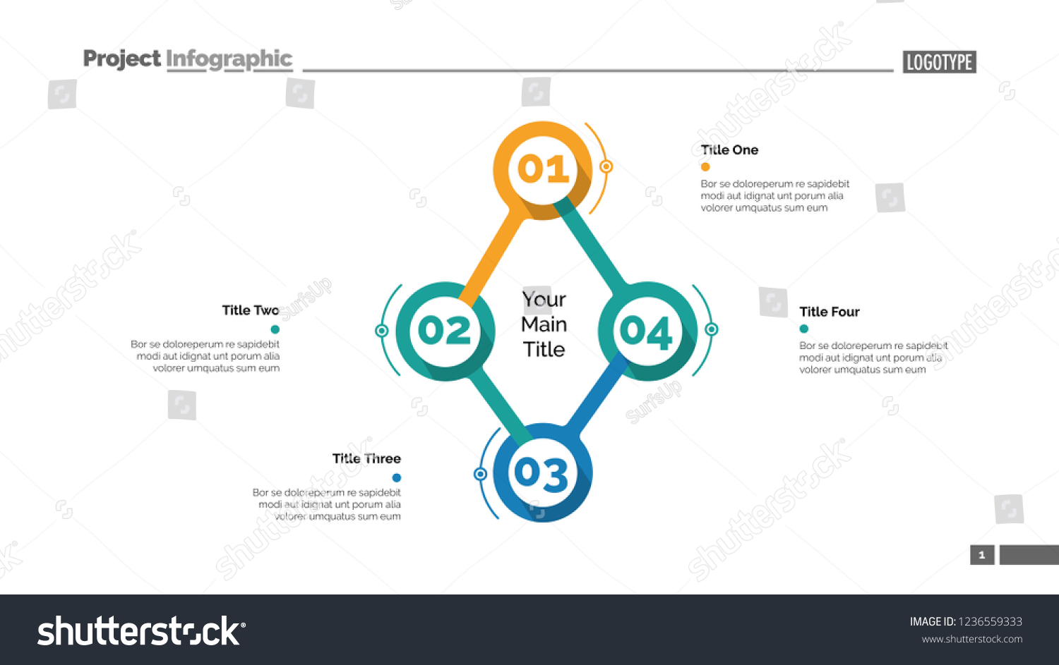 Cycle Flowchart Four Elements Step Diagram 库存矢量图（免版税）1236559333 ...