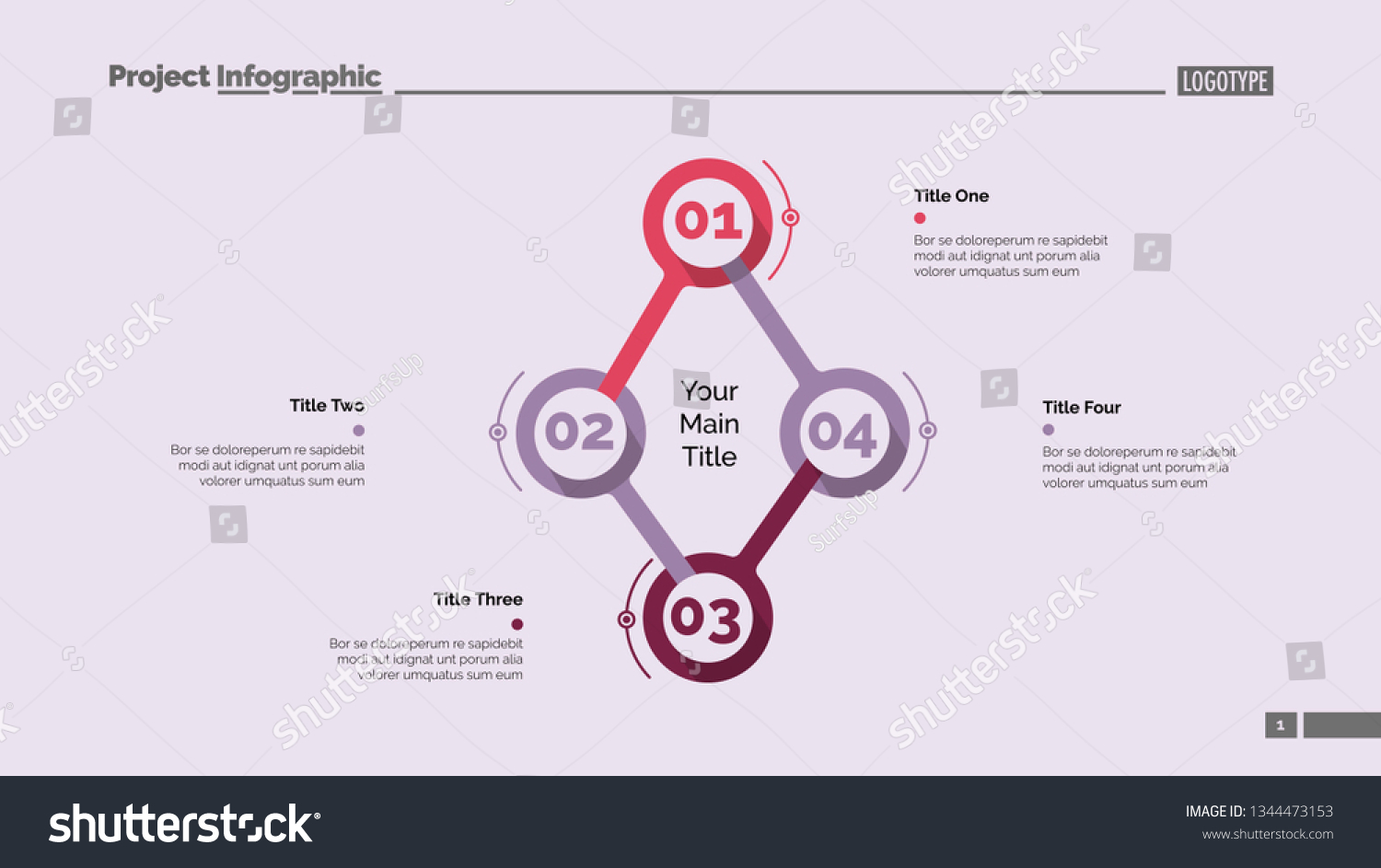 Cycle Flowchart Four Elements Step Diagram Stock Vector (Royalty Free ...