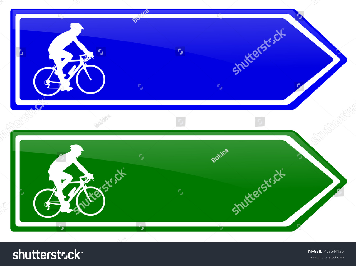Cycle Line Direction Signboard Stock Vector (Royalty Free) 428544130