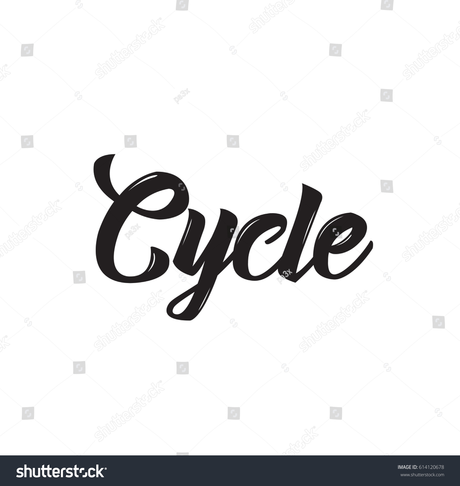 Cycle Text Design Vector Calligraphy Typography Stock Vector (Royalty ...
