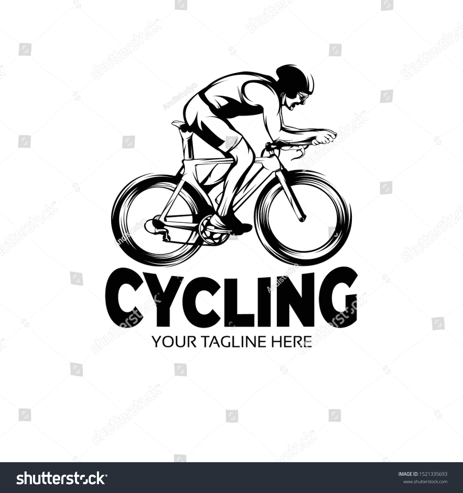 Cycling Logo Design Ilustration Vector 스톡 벡터(로열티 프리) 1521335693 ...