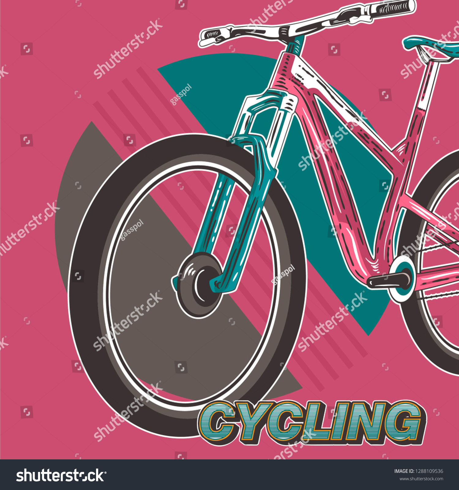 Cycling Poster Design Template Vector Illustration: เวกเตอร์สต็อก (ปลอด ...