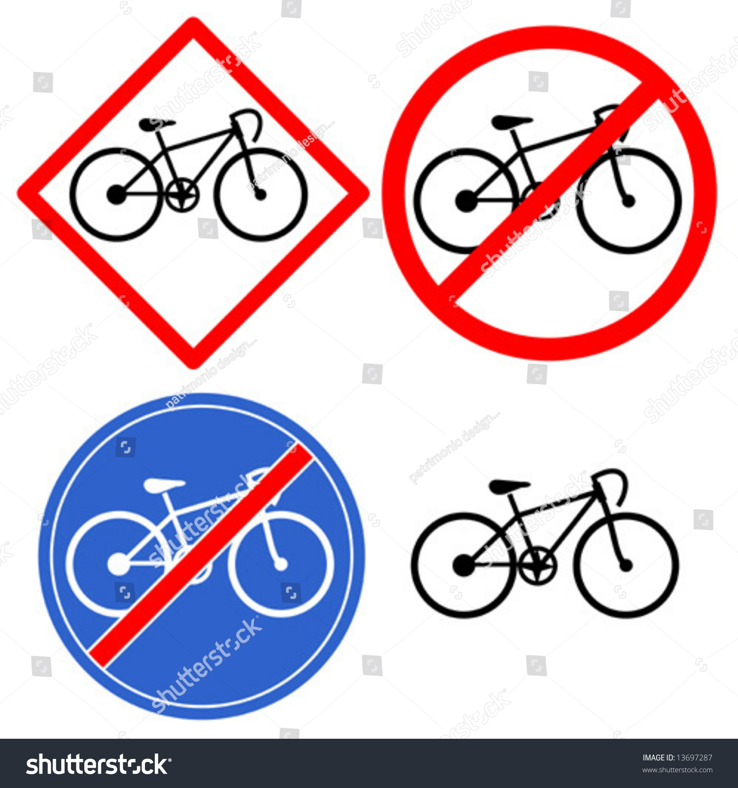 Cycling Signs Stock Vector (Royalty Free) 13697287