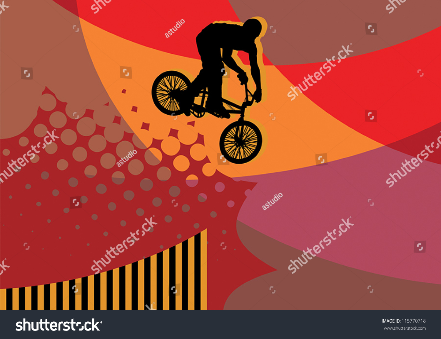 Cyclist Abstract Background Vector Illustration Stock Vector (Royalty ...