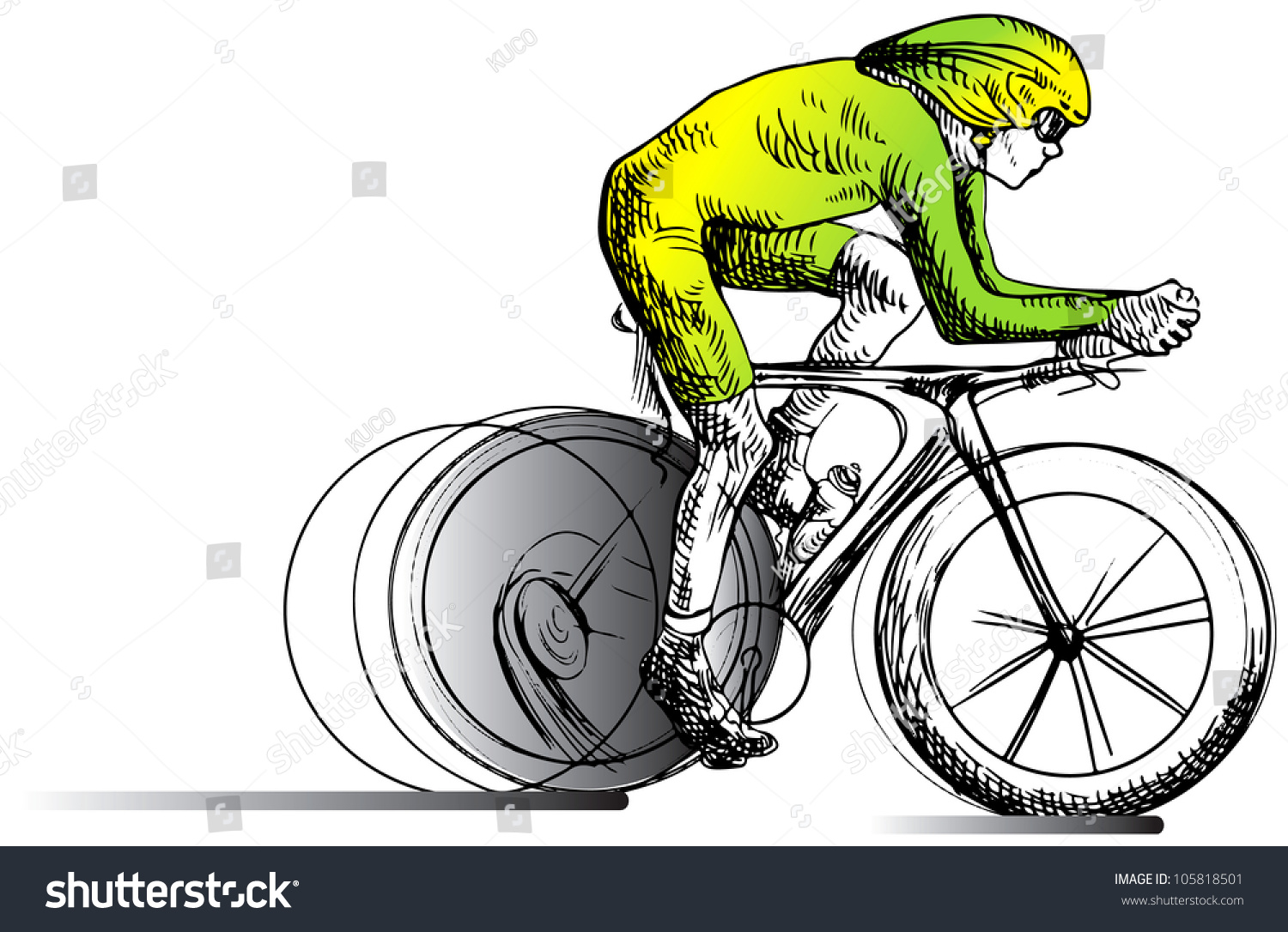Cyclist Drawing Stock Vector (Royalty Free) 105818501 | Shutterstock