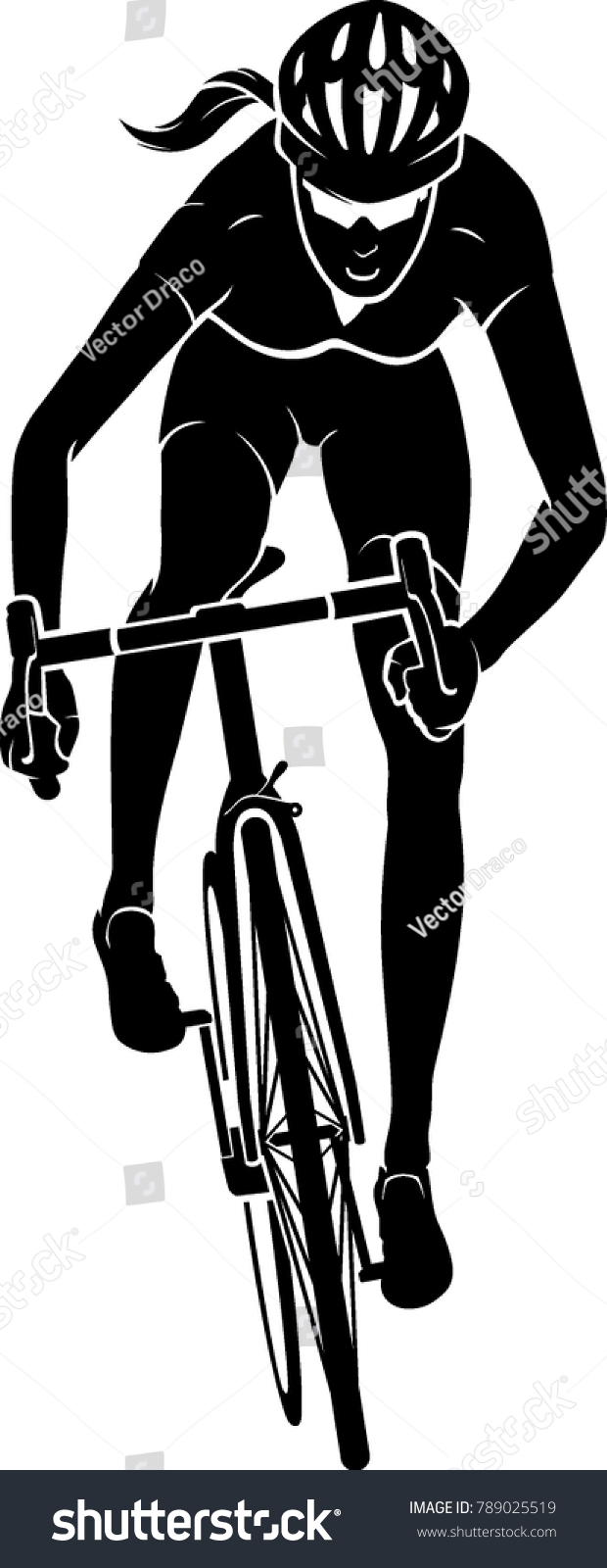 Cyclist Female Front Stock Vector (Royalty Free) 789025519 | Shutterstock
