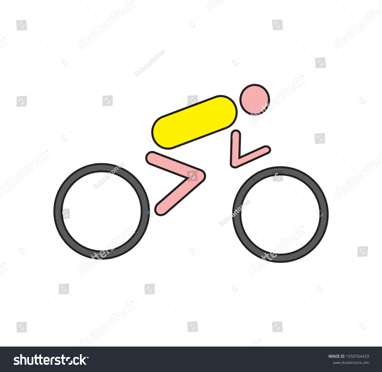 Cyclist Shaped Simple Icon Vector Stock Vector (Royalty Free ...
