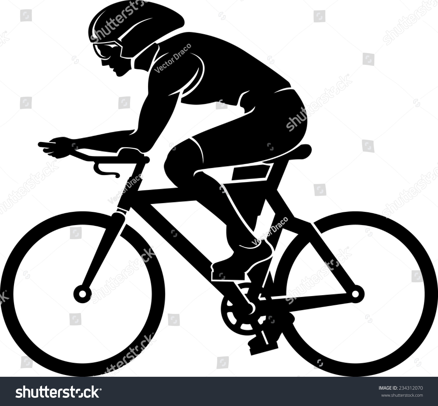 Cyclist Silhouette Stock Vector (Royalty Free) 234312070 - Shutterstock