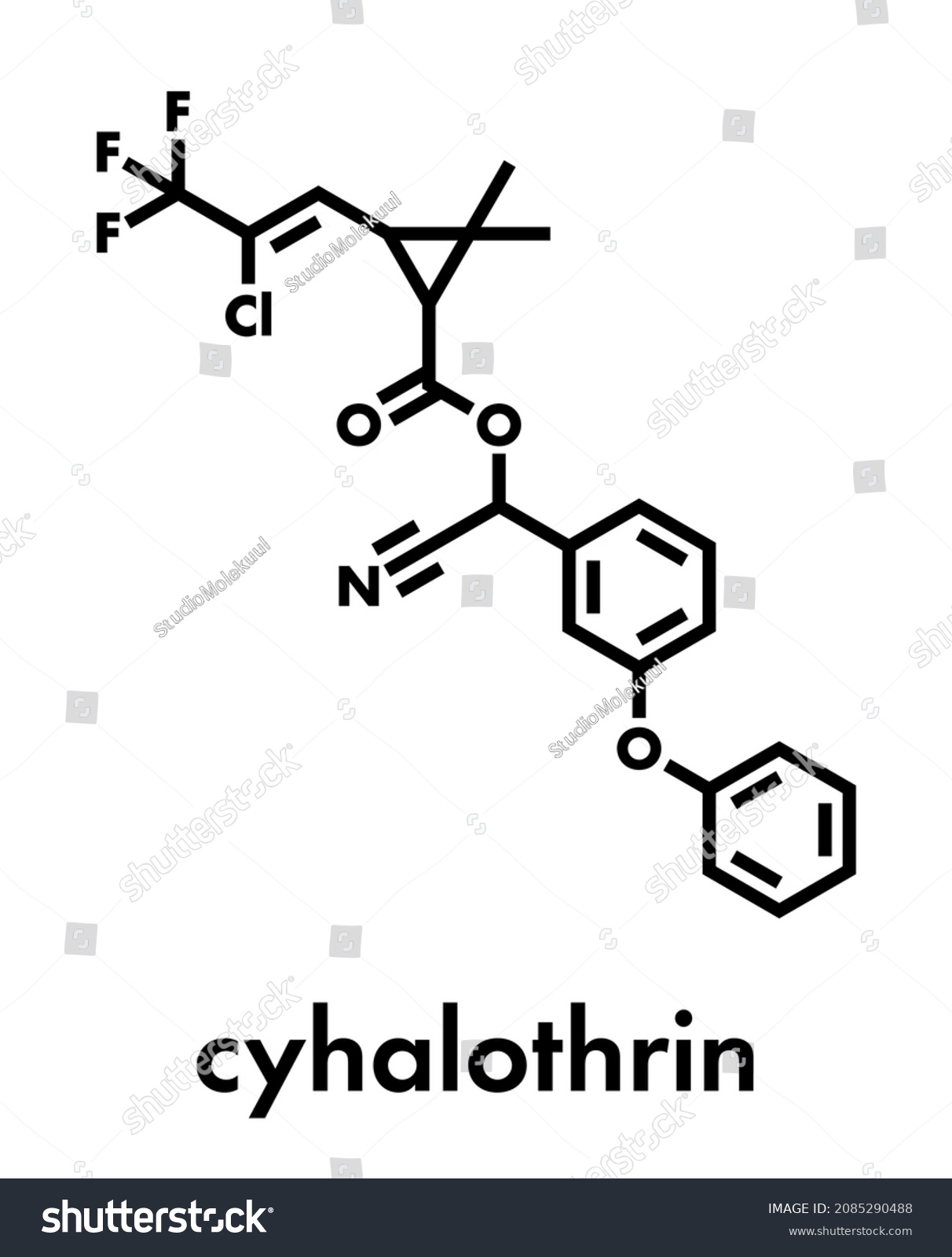 Cyhalothrin Insecticide Molecule Skeletal Formula Stock Vector (Royalty ...