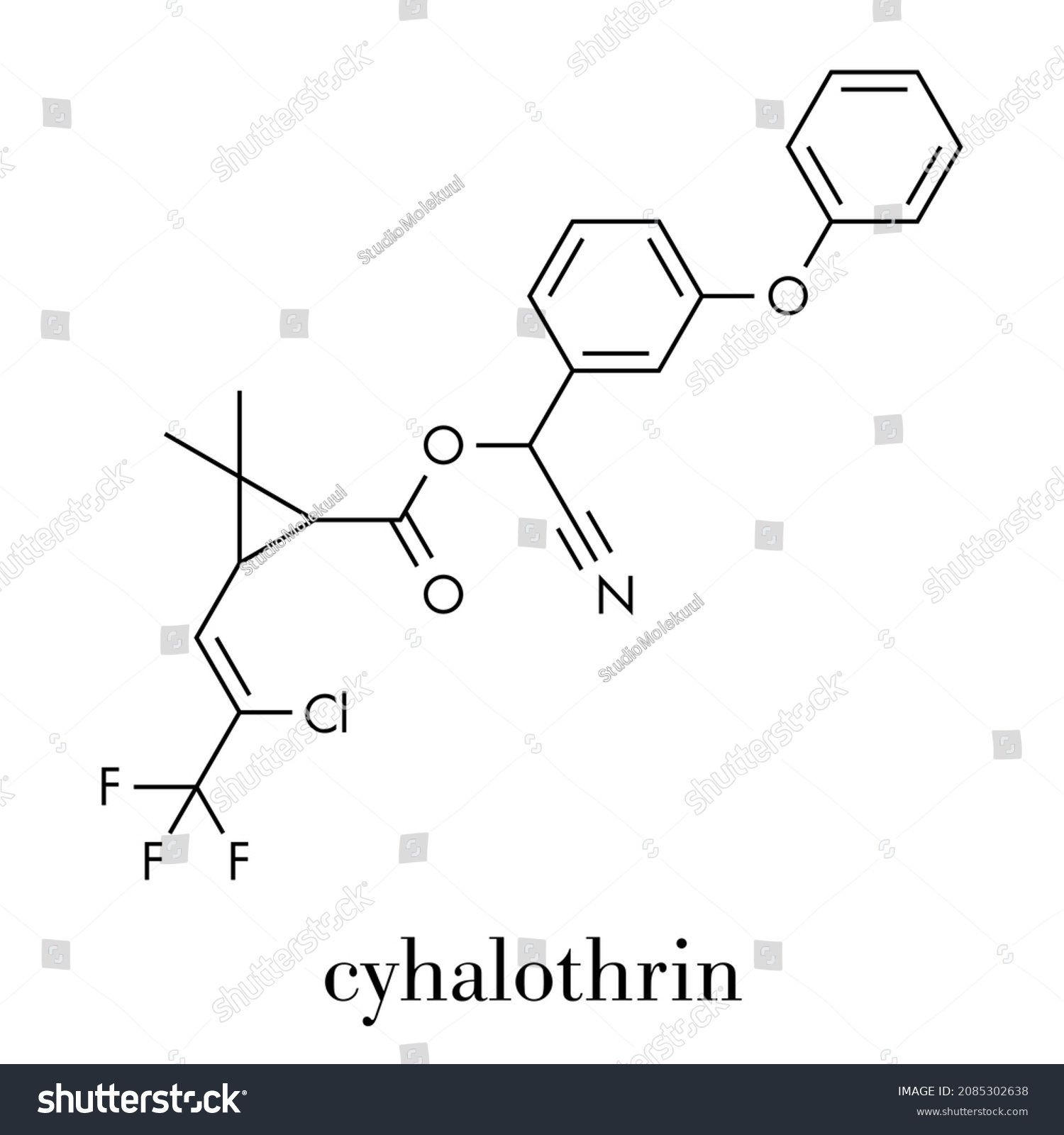 Cyhalothrin Insecticide Molecule Skeletal Formula Stock Vector (Royalty ...