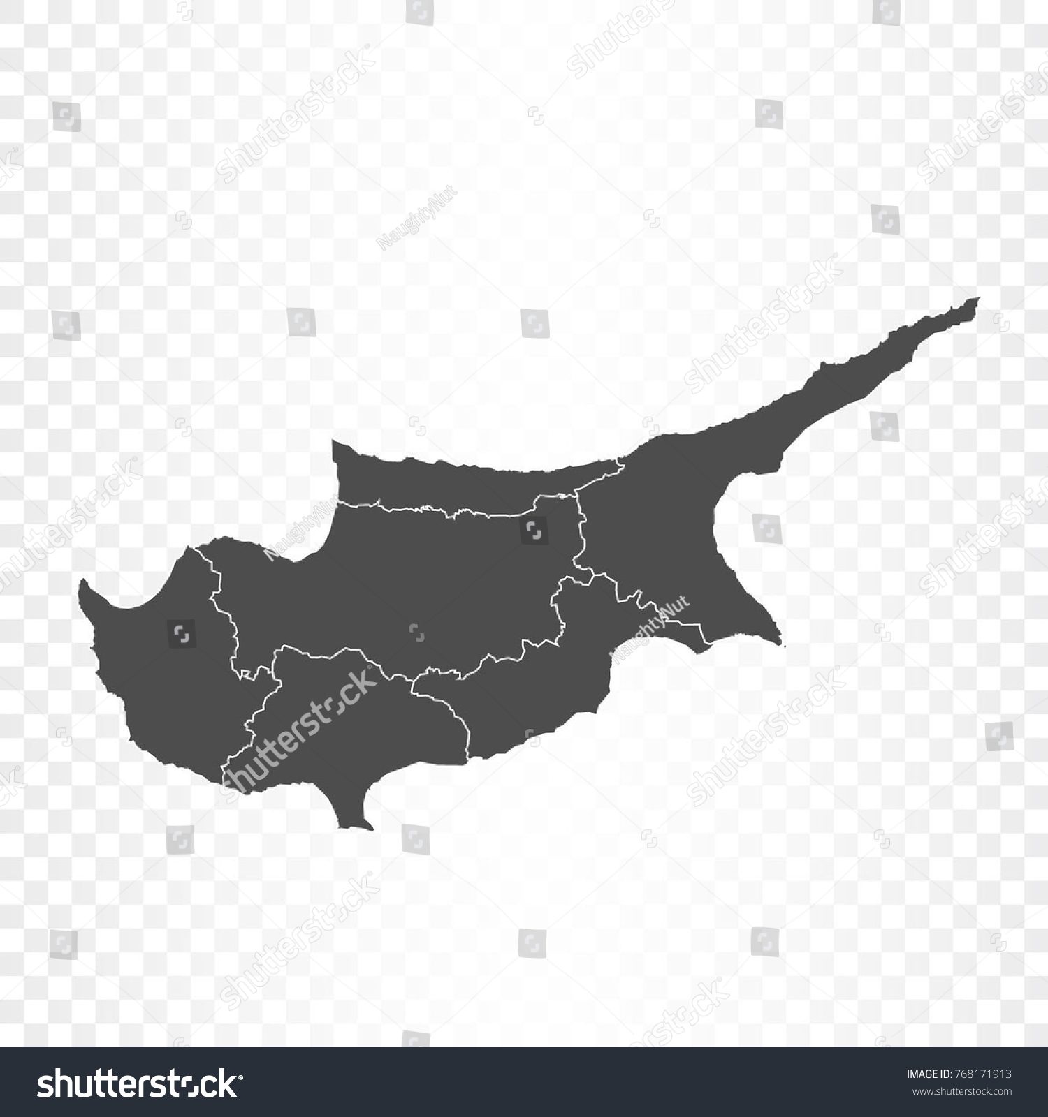 Cyprus Map Isolated On Transparent Background Stock Vector (Royalty ...