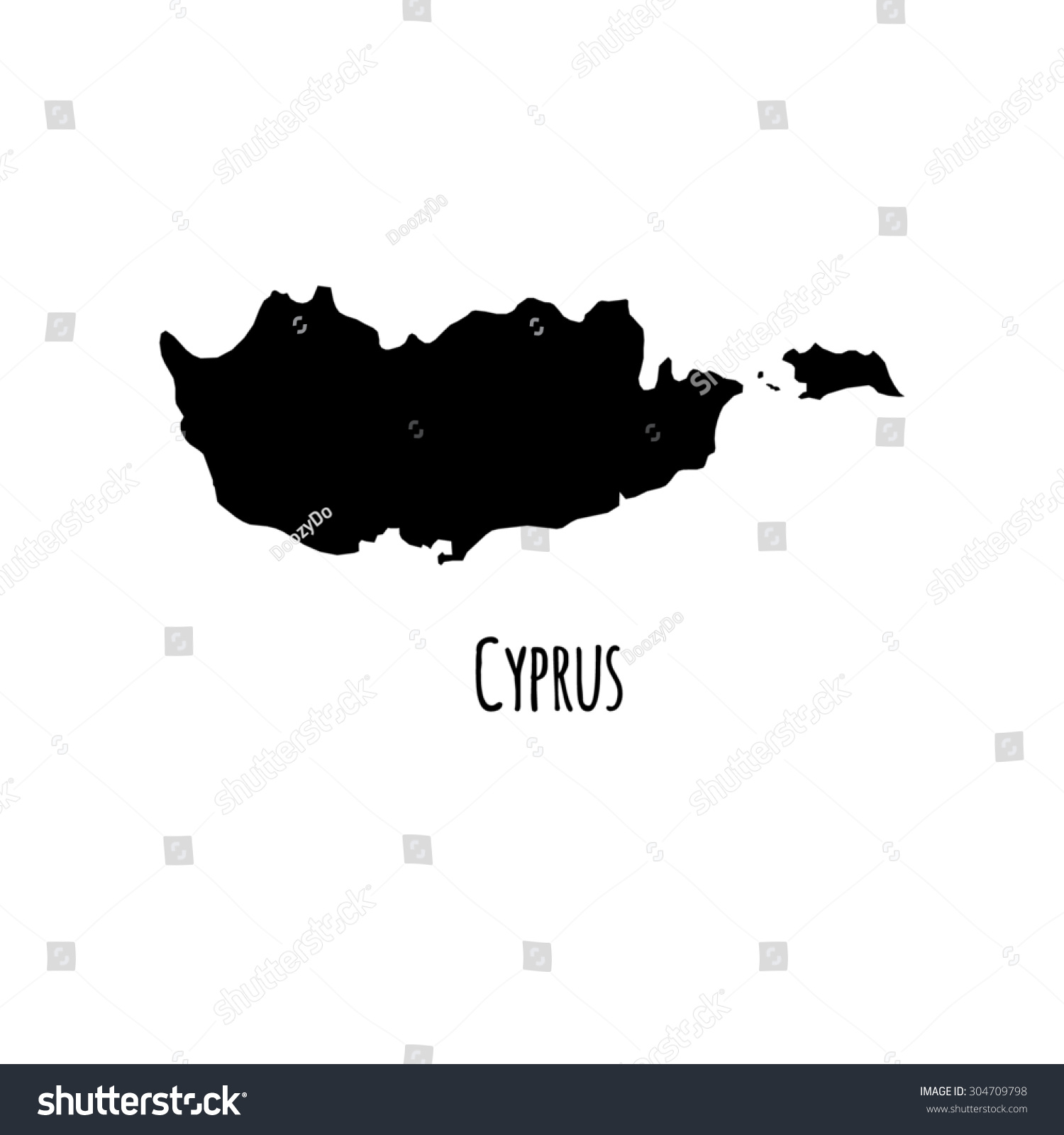 Cyprus Vector Black Outline Map Caption: Vector có sẵn (miễn phí bản ...
