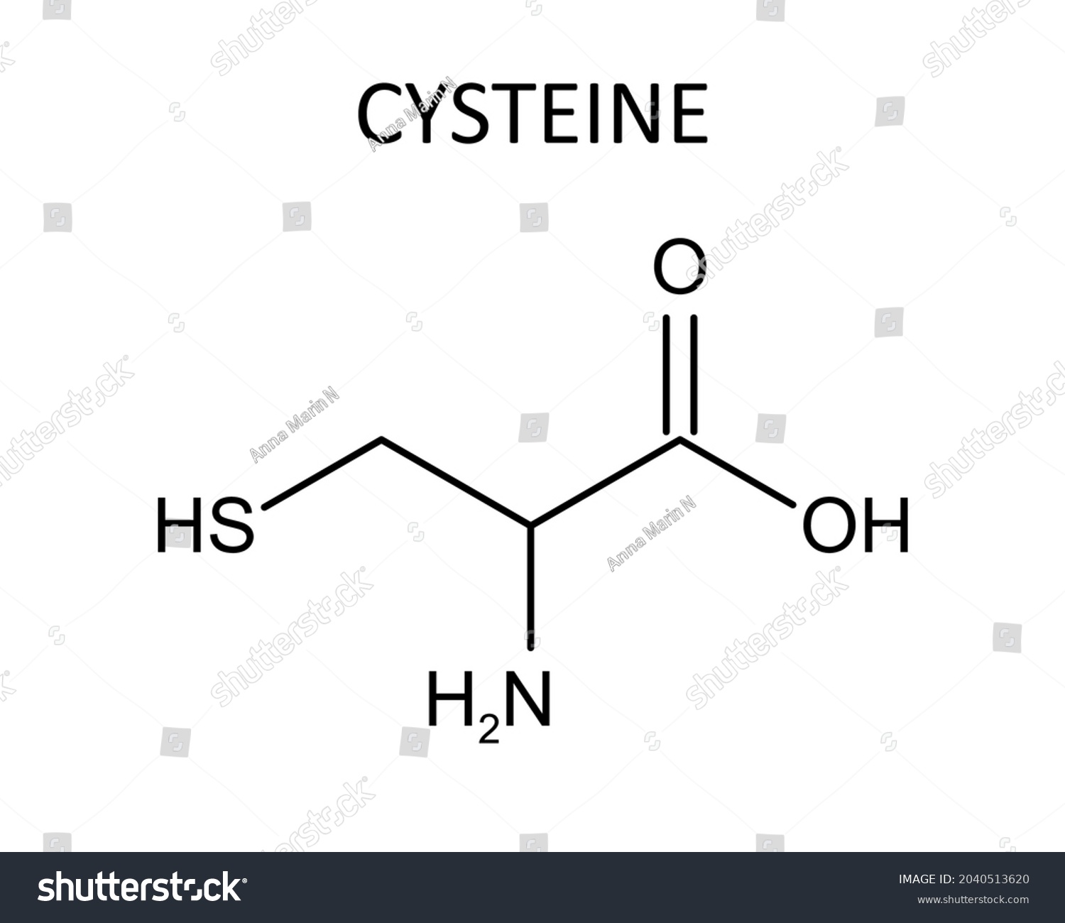 Vektor Stok Cysteine Chemical Formula Vector Editable (Tanpa Royalti ...