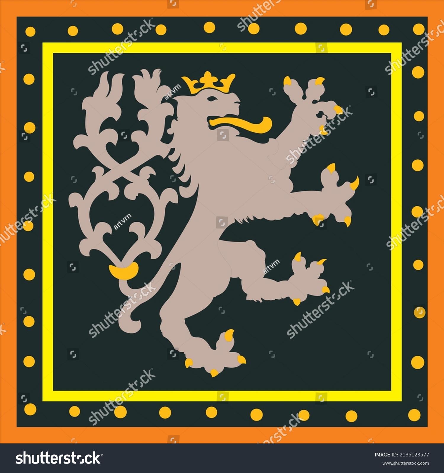 Czech Lion Square Stock Vector (Royalty Free) 2135123577 | Shutterstock