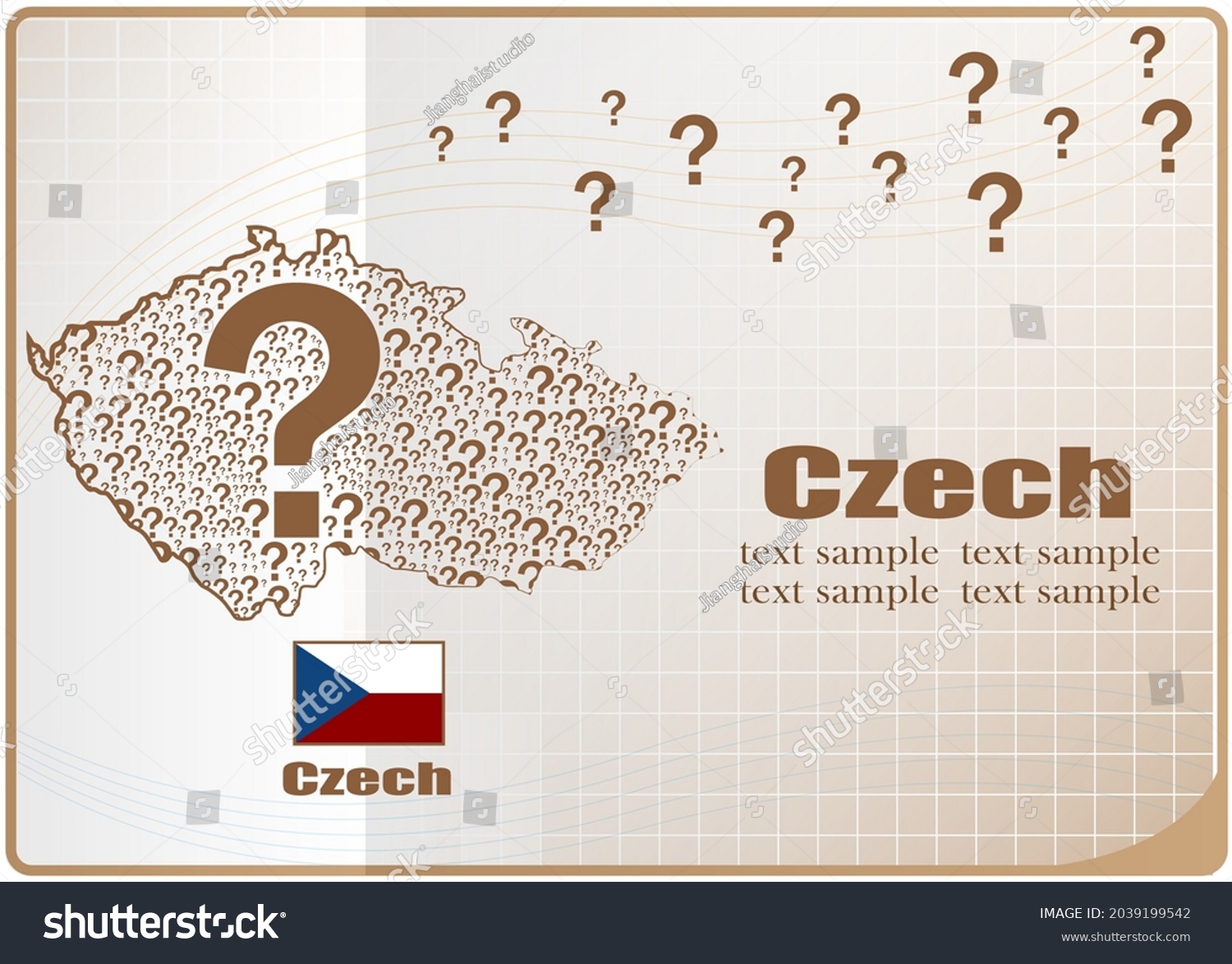 Czech Map Flag Made Question Mark Stock Vector (Royalty Free ...