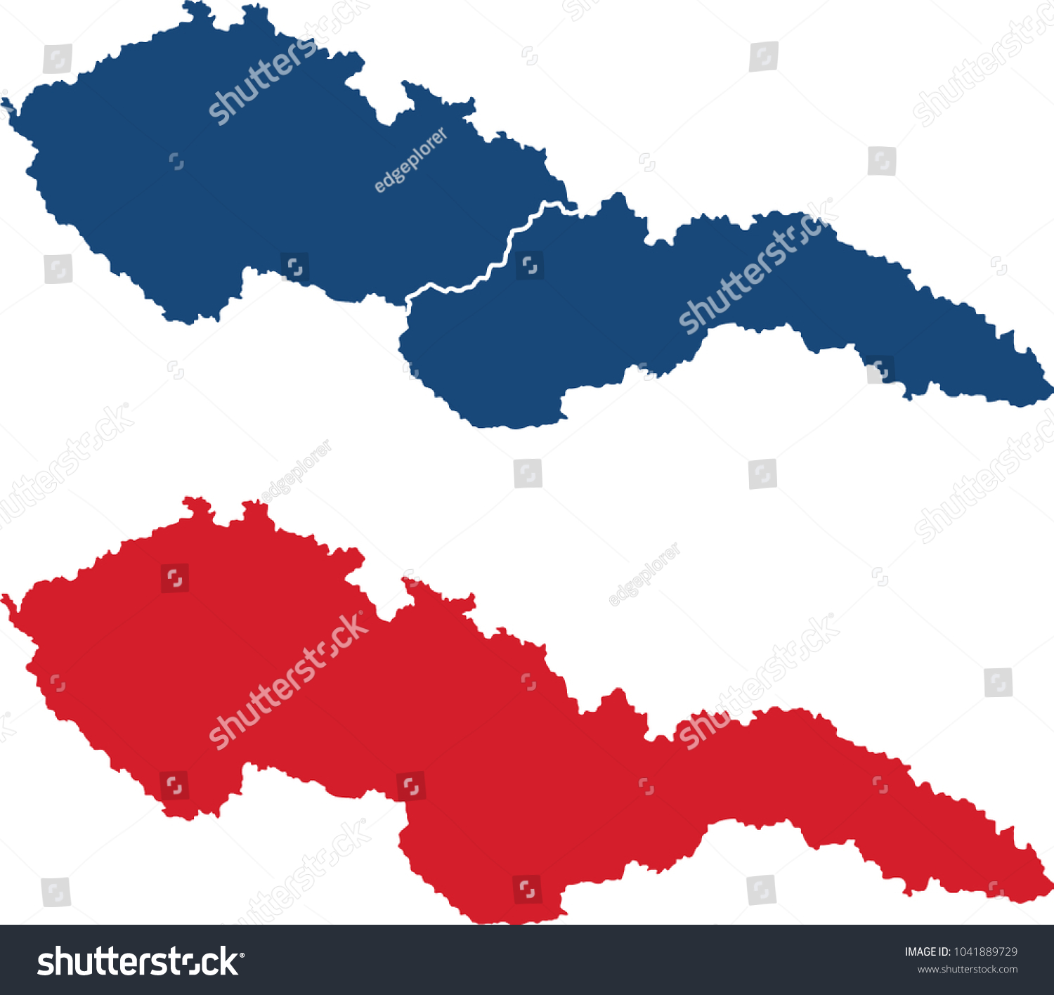 Vektor Stok Czechoslovakia Map Before 1938 Blank Border (Tanpa Royalti ...