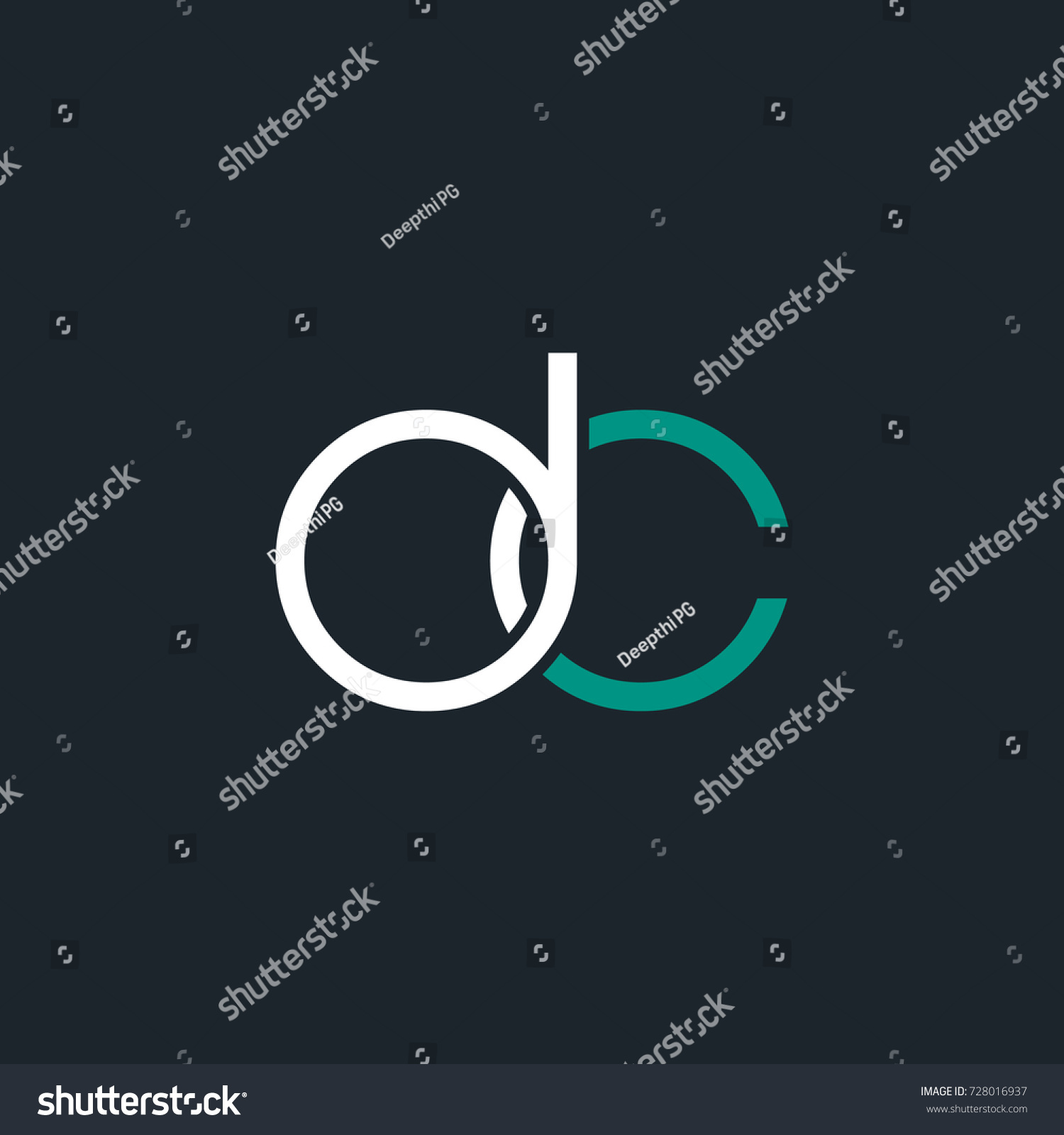 D C Double Letter Logo Rounded Stock Vector (Royalty Free) 728016937 ...