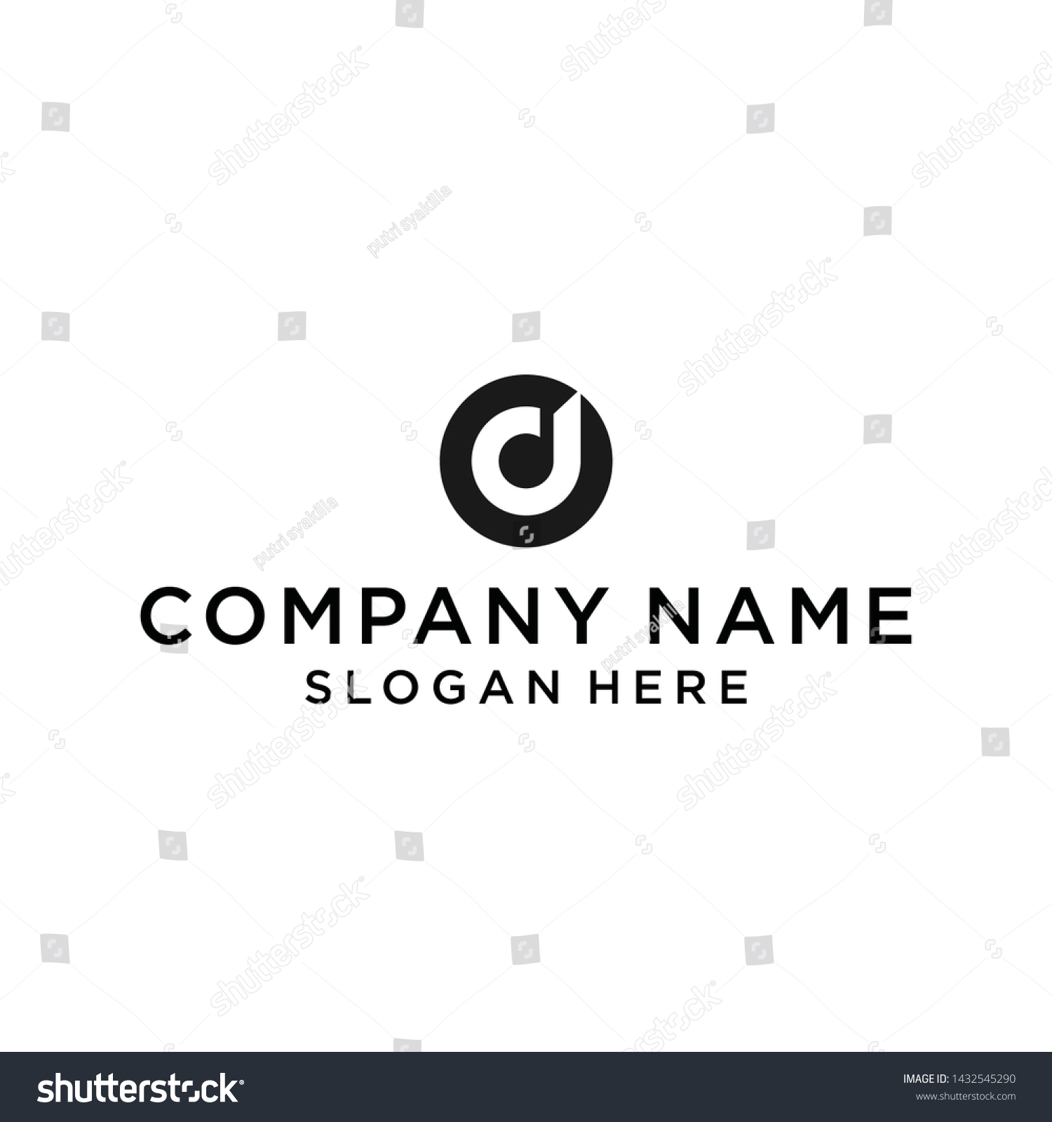 D Circle Logo D Logo Stock Vector (Royalty Free) 1432545290