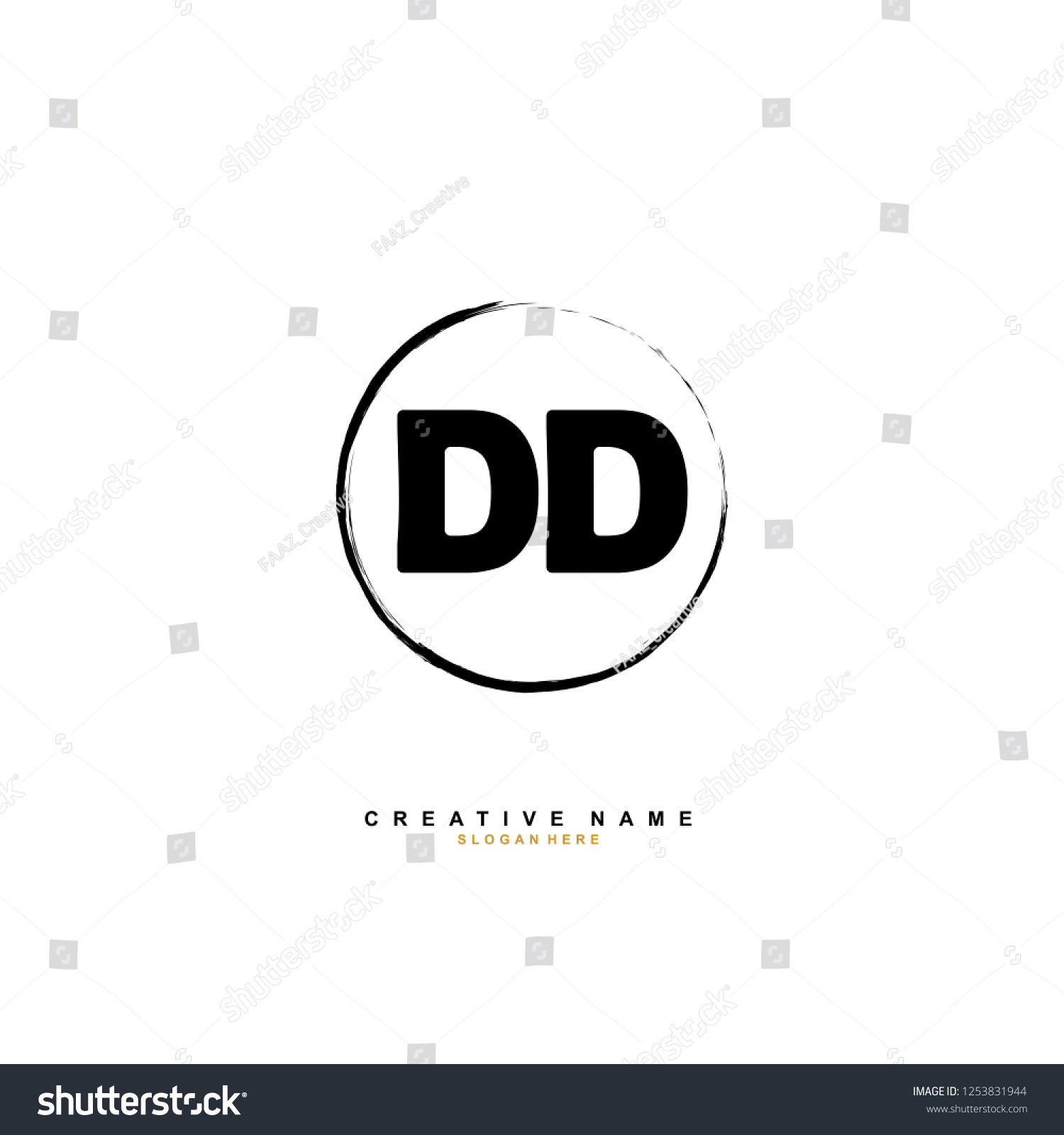 D D Dd Initial Logo Template Stock Vector (Royalty Free) 1253831944