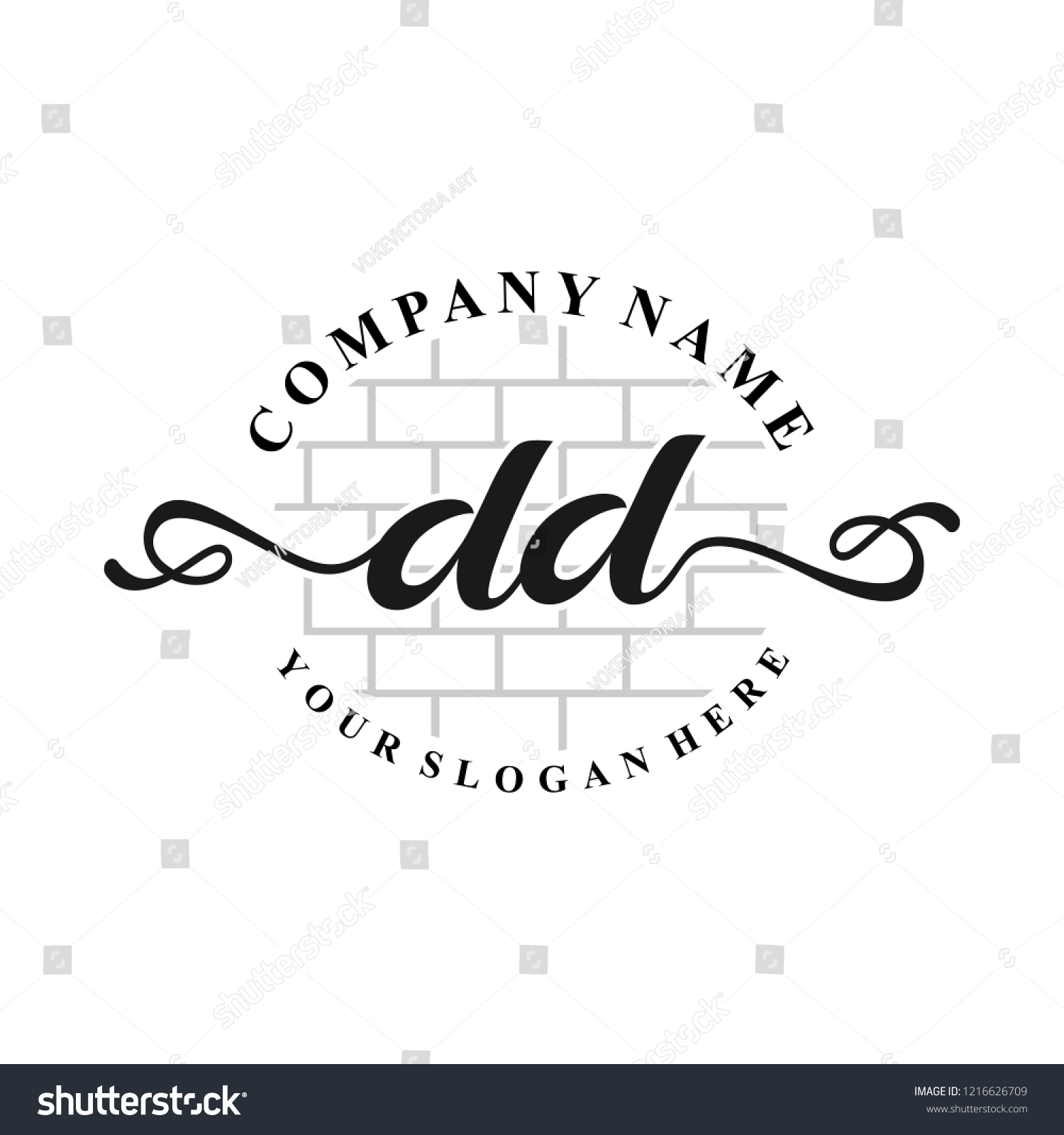 D D Initial Handwriting Logo Vector Stock Vector (Royalty Free) 1216626709