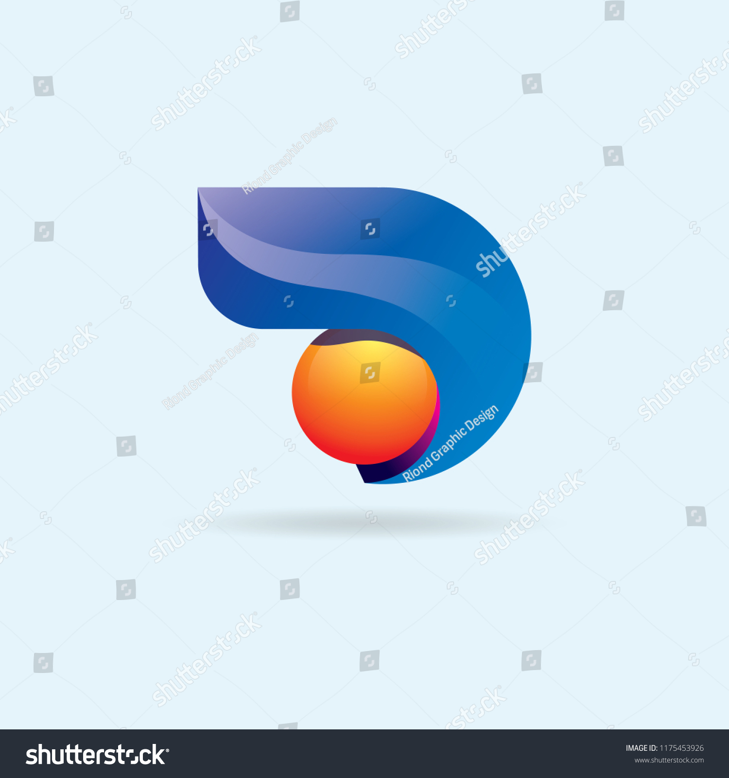 D 3d Logo Creative Template Sign Stock Vector (Royalty Free) 1175453926