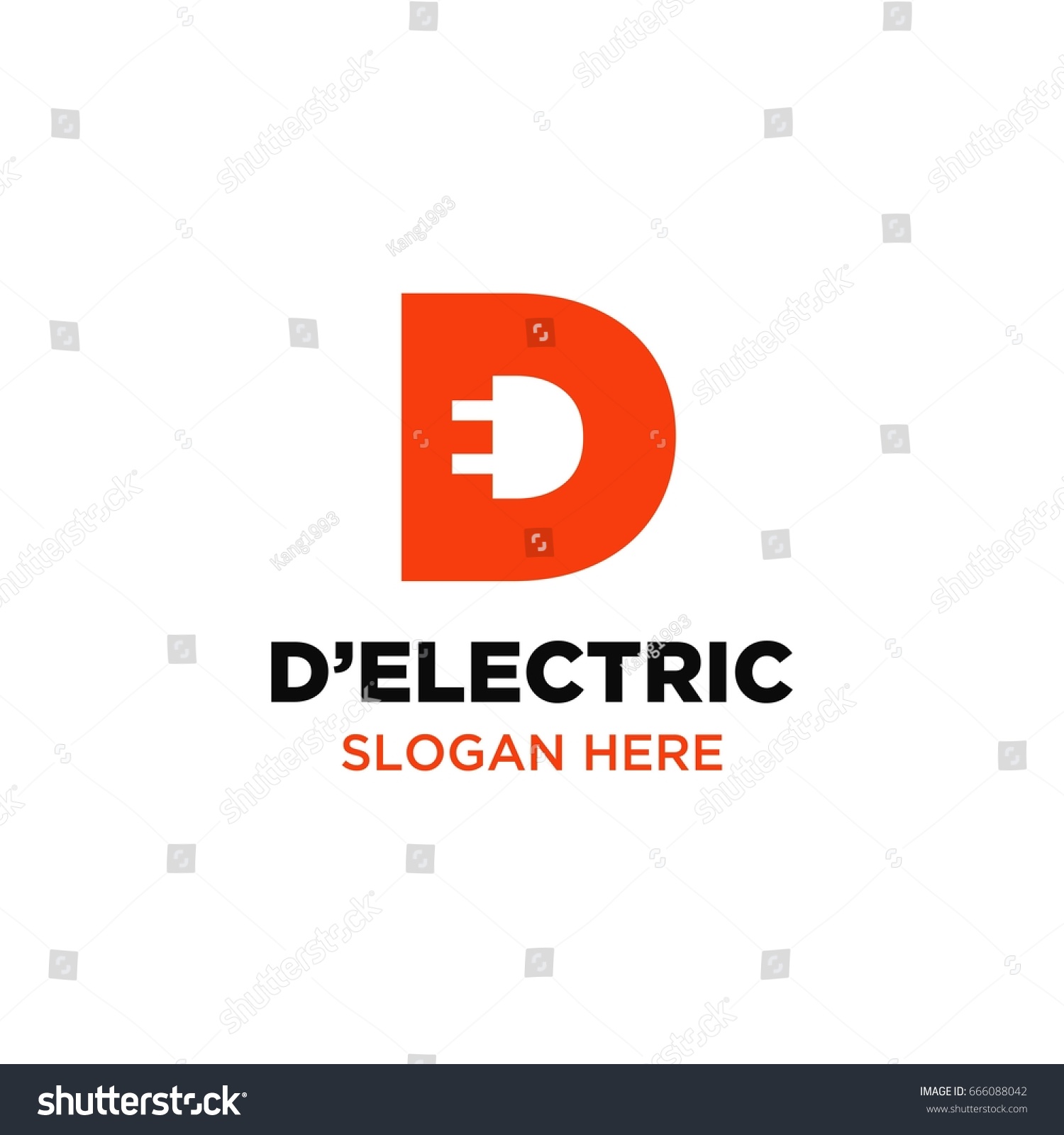 D Electric Logo Design Template Vector Stock Vector (Royalty Free ...