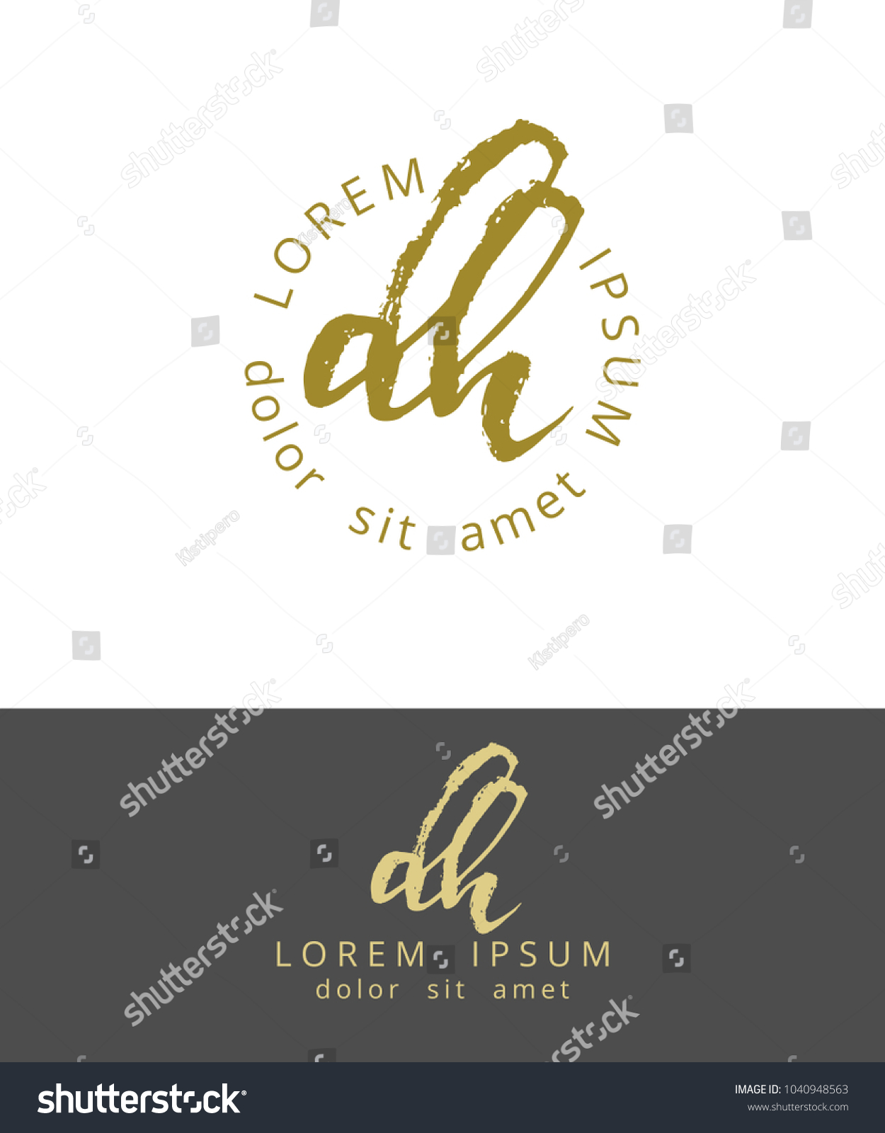 D H Initials Monogram Logo Design Stock Vector (Royalty Free ...