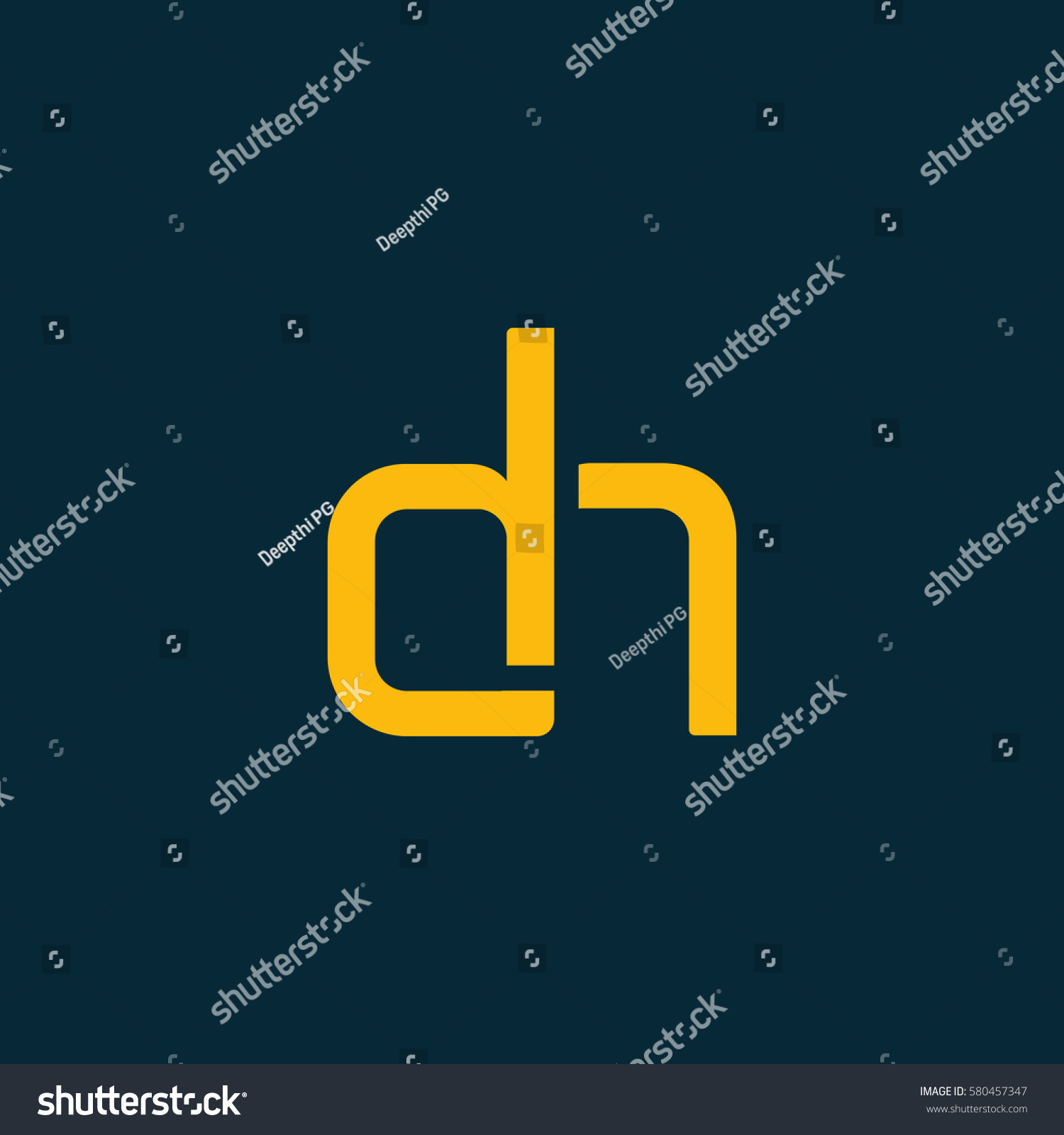 D H Letter Logo Design Vector Stock Vector (Royalty Free) 580457347 ...