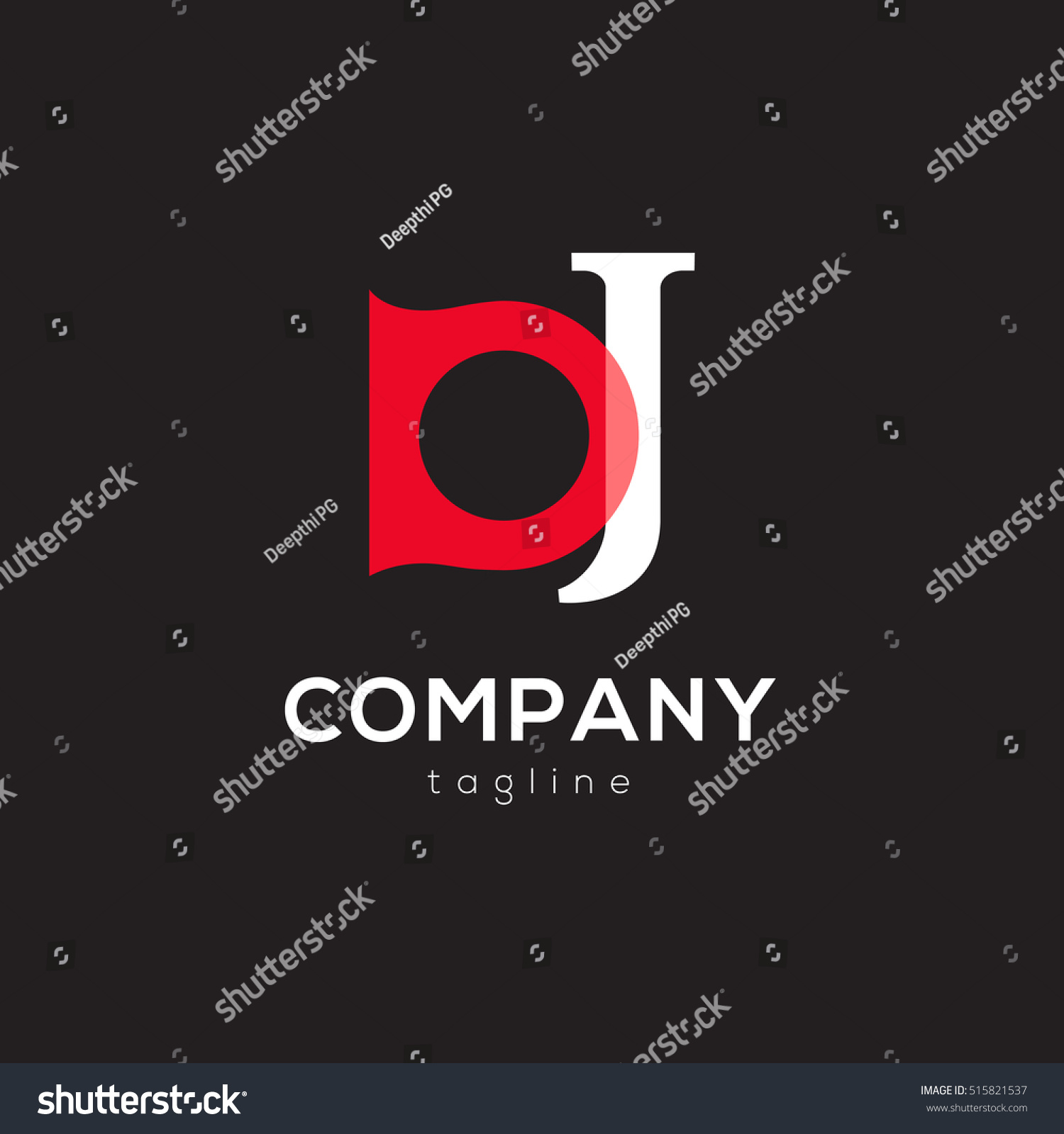 D J Letter Logo Design Vector Stock Vector (Royalty Free) 515821537