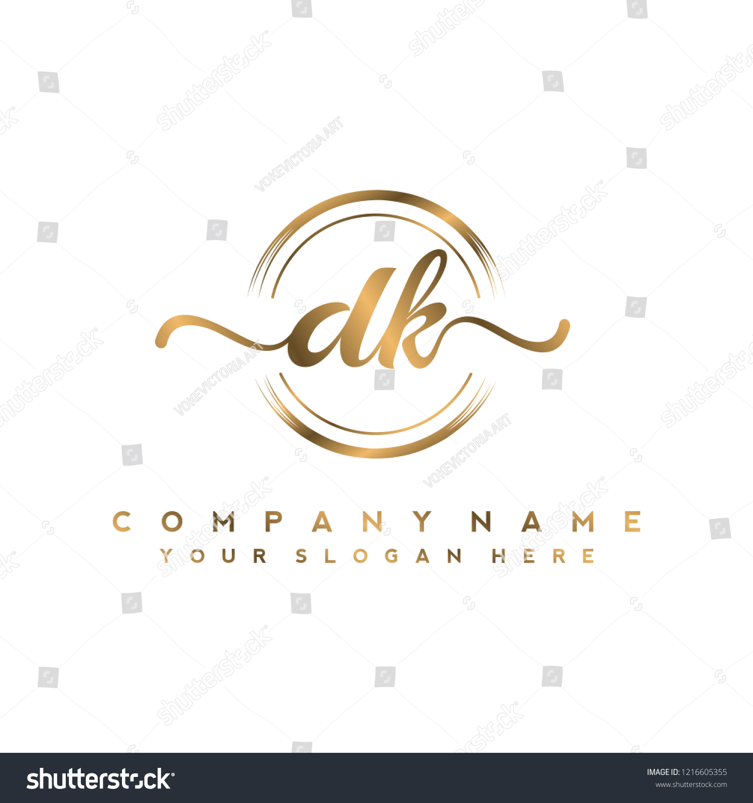 D K Initial Handwriting Logo Vector Stock Vector (Royalty Free) 1216605355