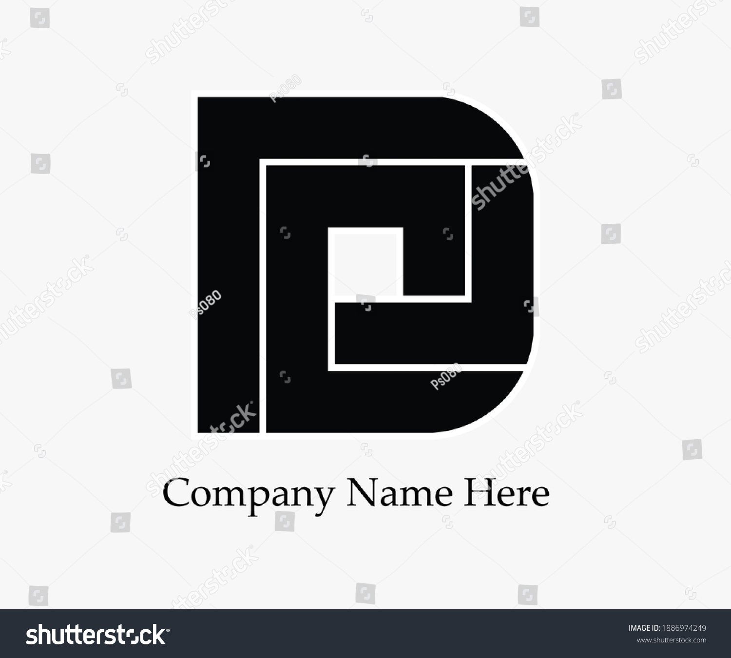 D Latter Type Logo Design Adobe Stock Vector (Royalty Free) 1886974249 ...