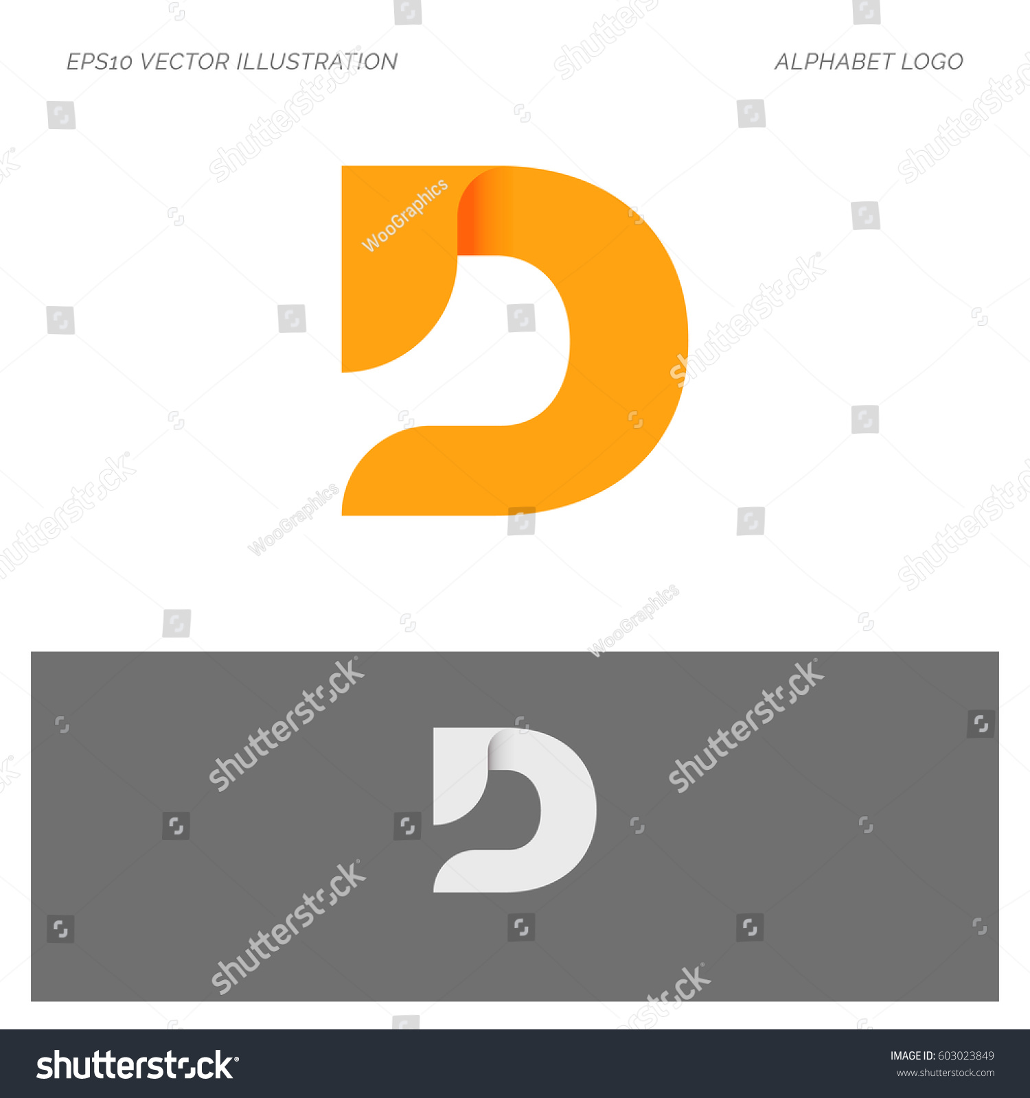D Letter Alphabet Abstract Vector Text Stock Vector (Royalty Free ...