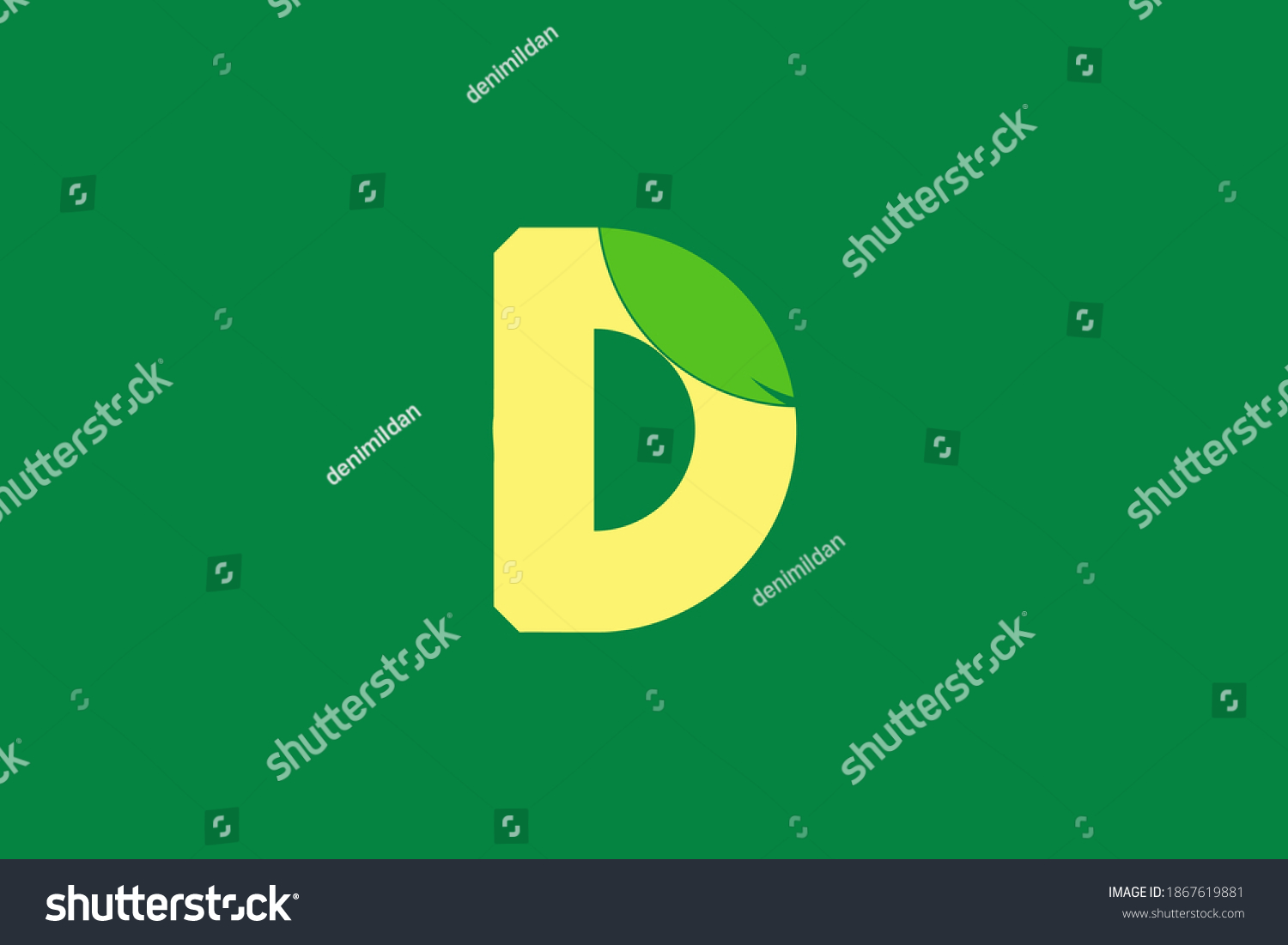 D Letter Leaf Logo Vector Stock Vector (Royalty Free) 1867619881 ...