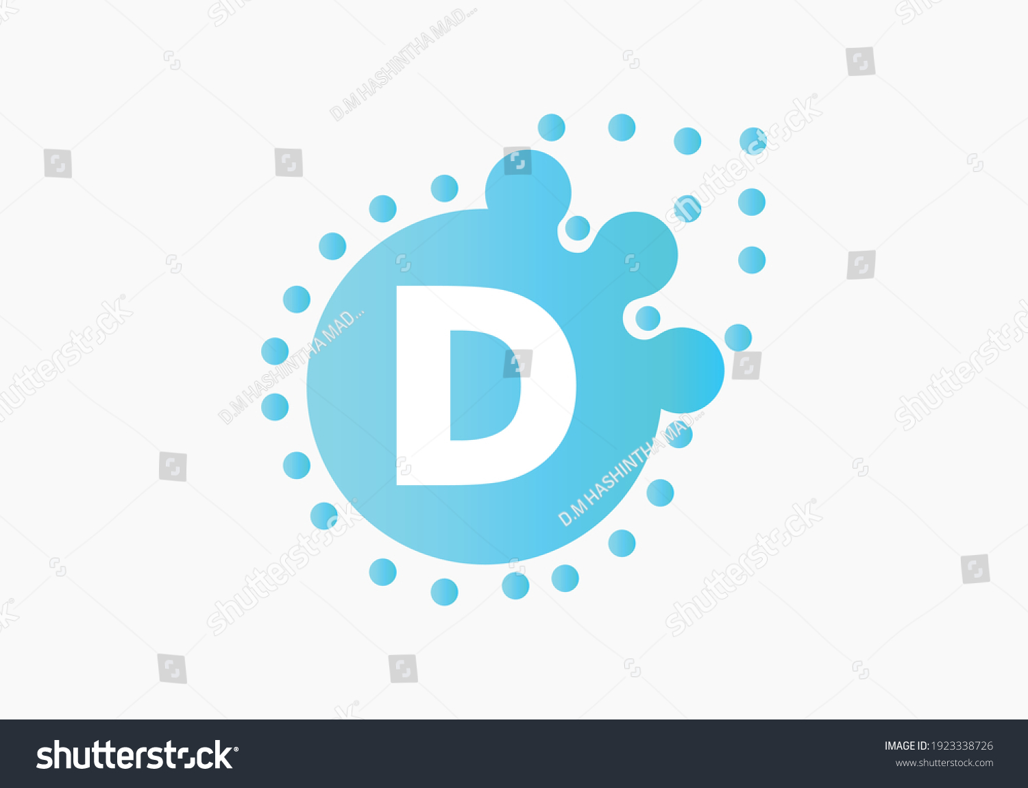 D Letter Design Vector Dots Stock Vector (Royalty Free) 1923338726 ...