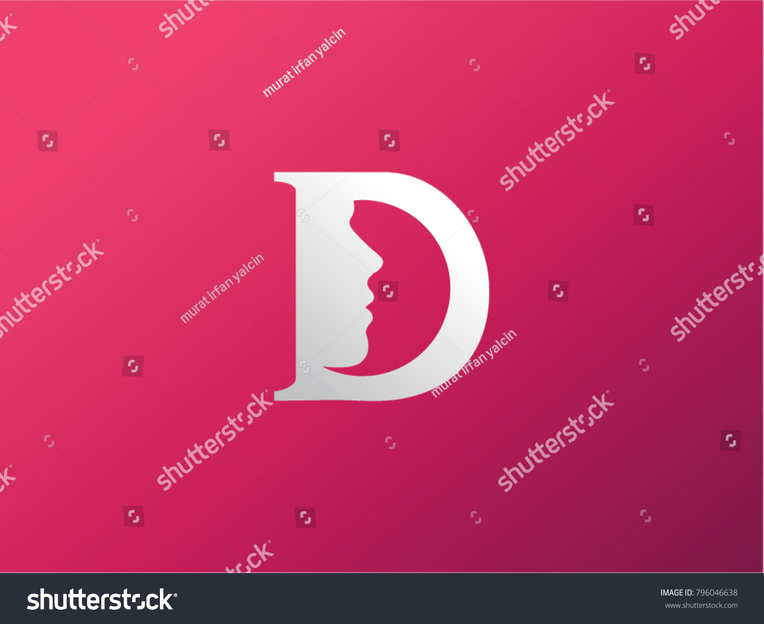 D Letter Face Vector Icon Stock Vector (Royalty Free) 796046638