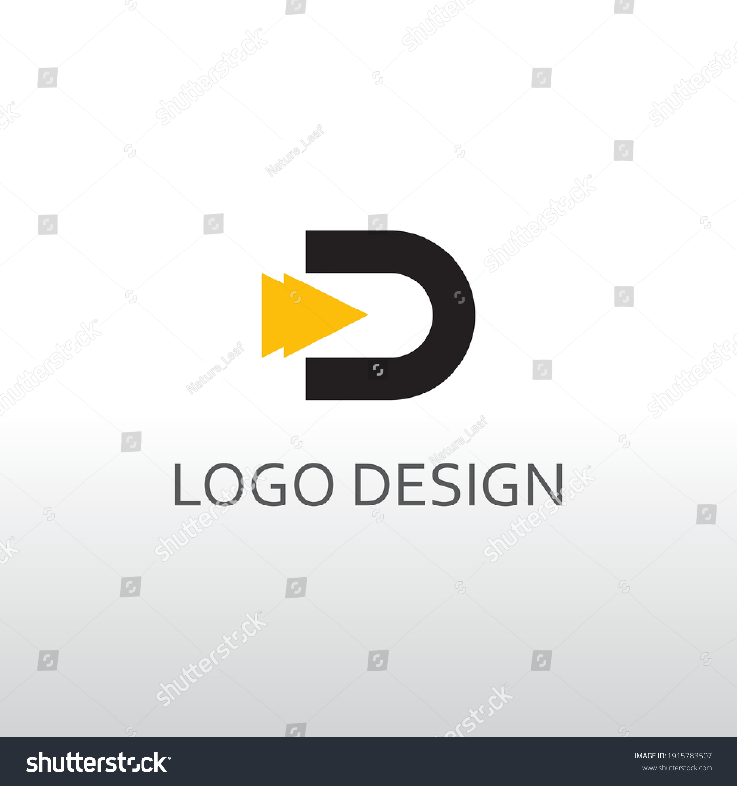 D Letter Simple Logo Design Stock Vector (Royalty Free) 1915783507 ...