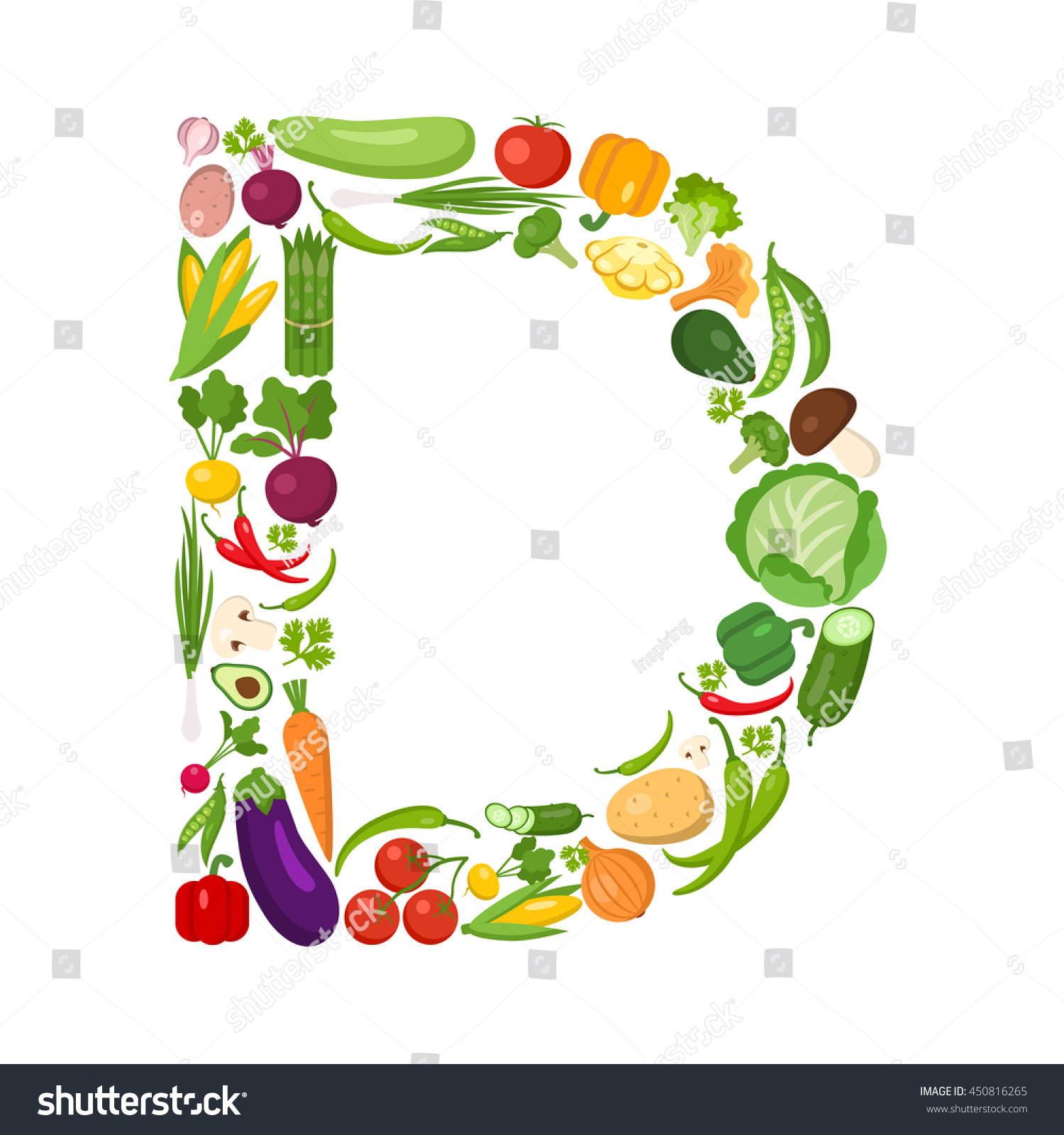 D Letter Vegetables Stock Vector (Royalty Free) 450816265 | Shutterstock