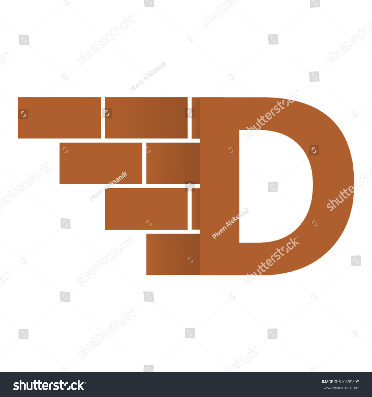 D Letter Logo Brick Wall Logo Stock Vector (Royalty Free) 510399898 ...