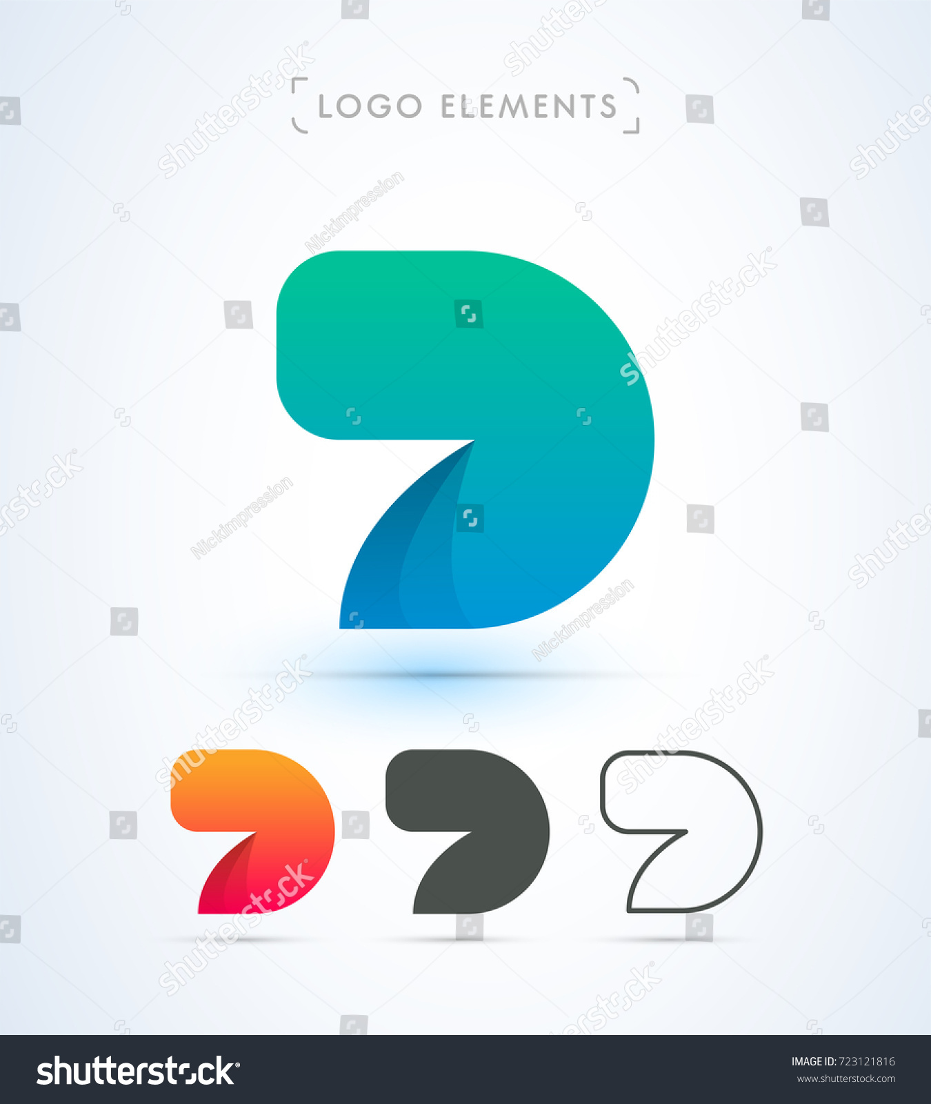 Logo vectorial de letra D. Diseño: vector de stock (libre de regalías ...