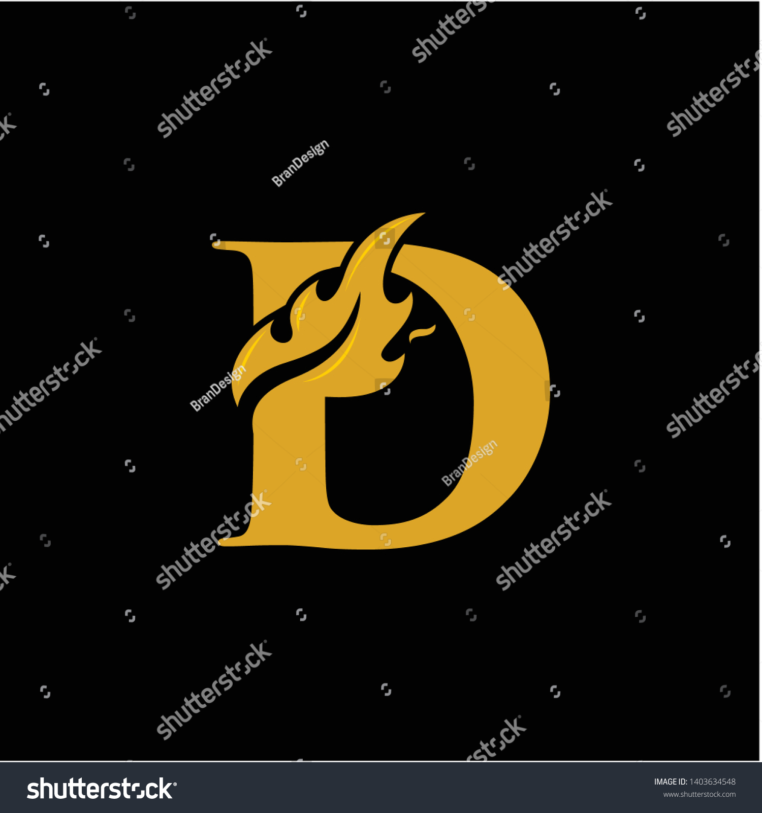 D Letter Flame Fire Logo Vector Stock Vector (Royalty Free) 1403634548 ...