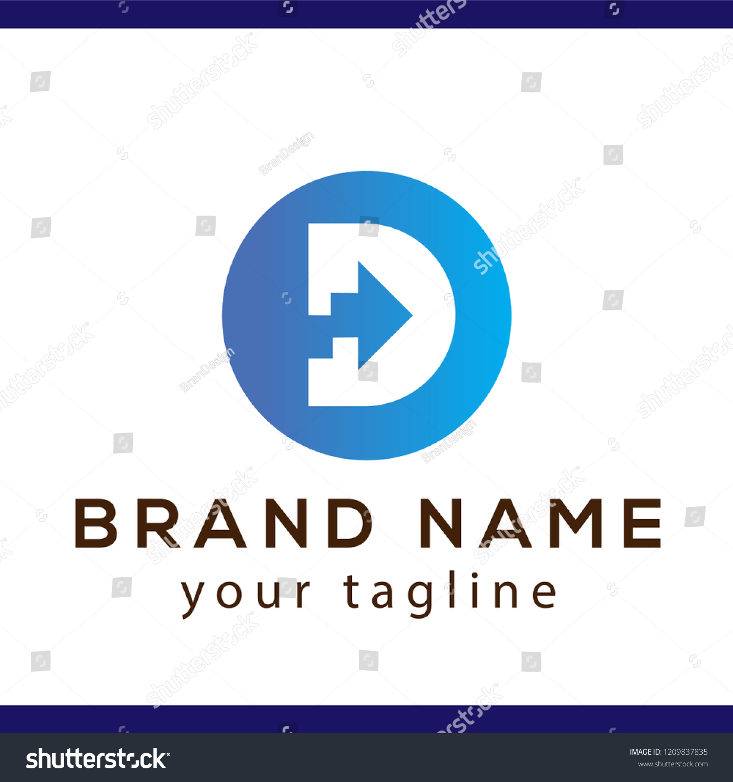 D Letter Stat Arrow Logo Vector Stock Vector (Royalty Free) 1209837835