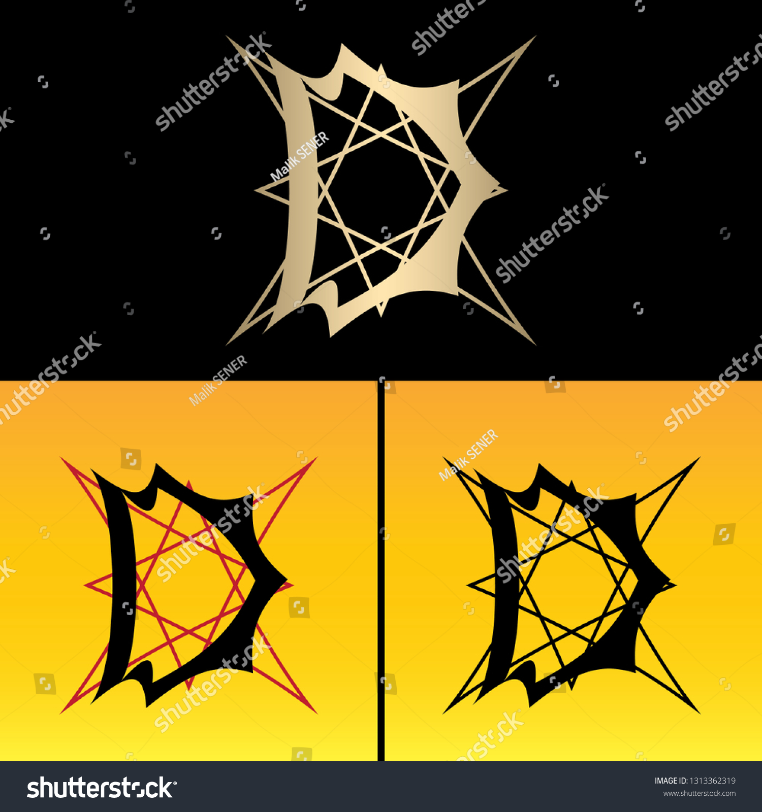 D Logo D Name Stock Vector (Royalty Free) 1313362319
