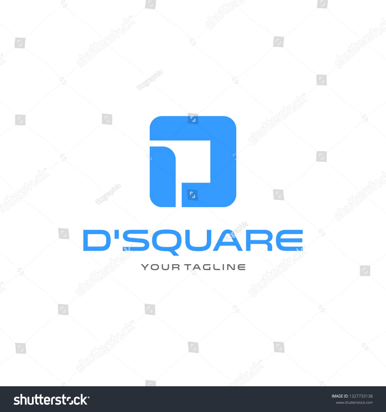 D Logo Letter Digital Squared Logo Stock Vector (Royalty Free) 1327733138