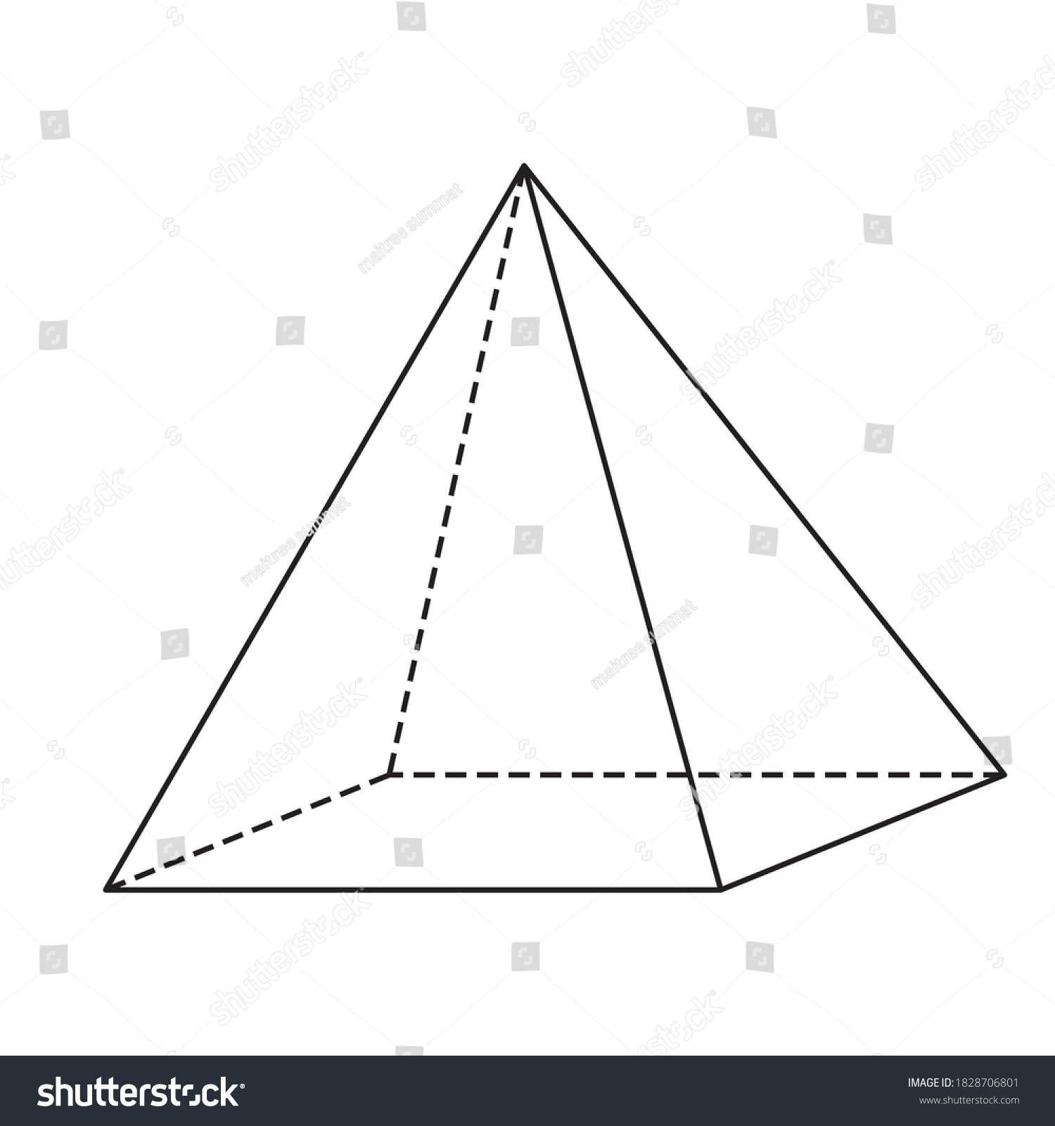 D Polygonal Base Pyramid On White Stock Vector (Royalty Free) 1828706801