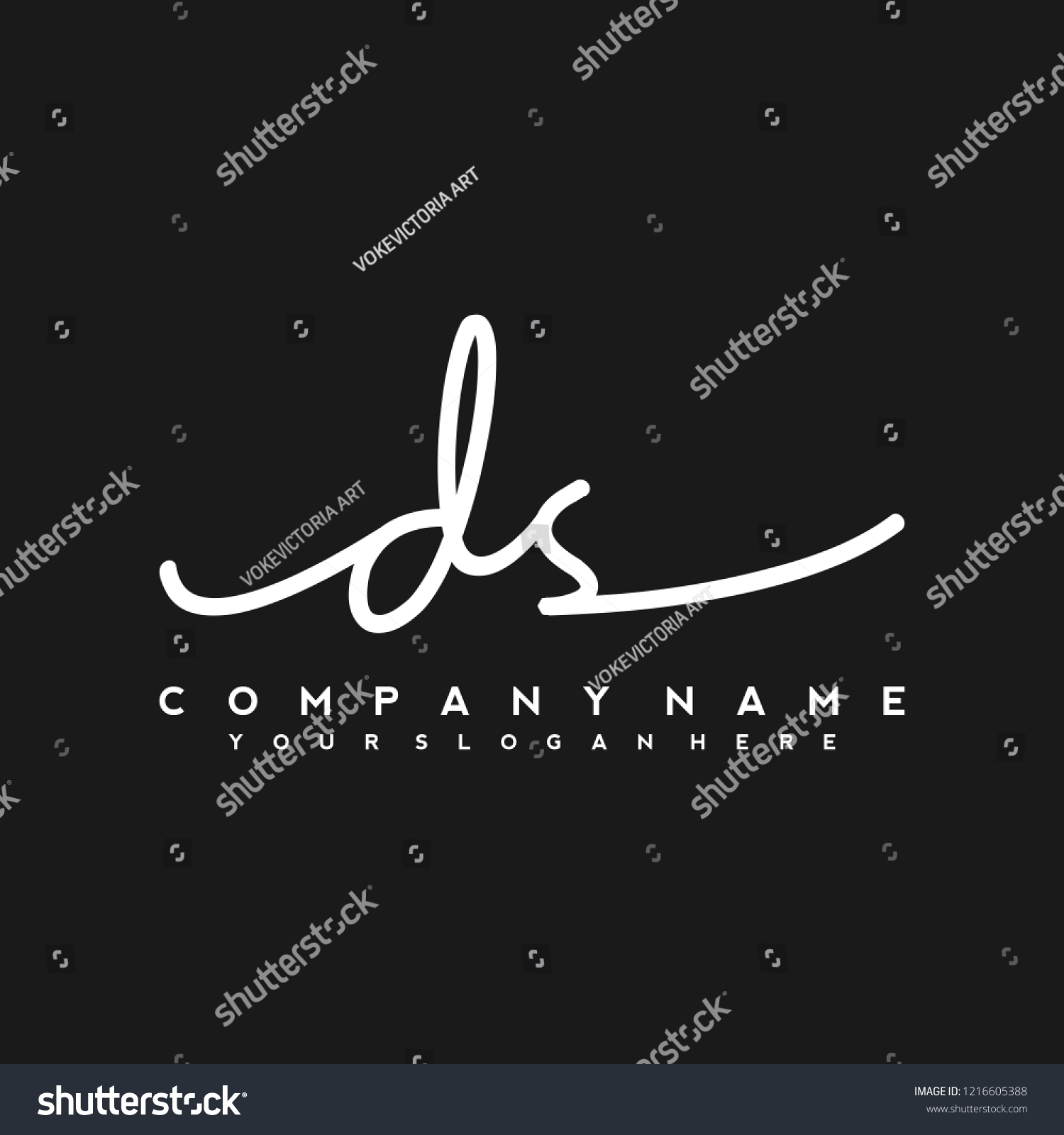 D S Initial Handwriting Logo Vector Stock Vector (Royalty Free ...