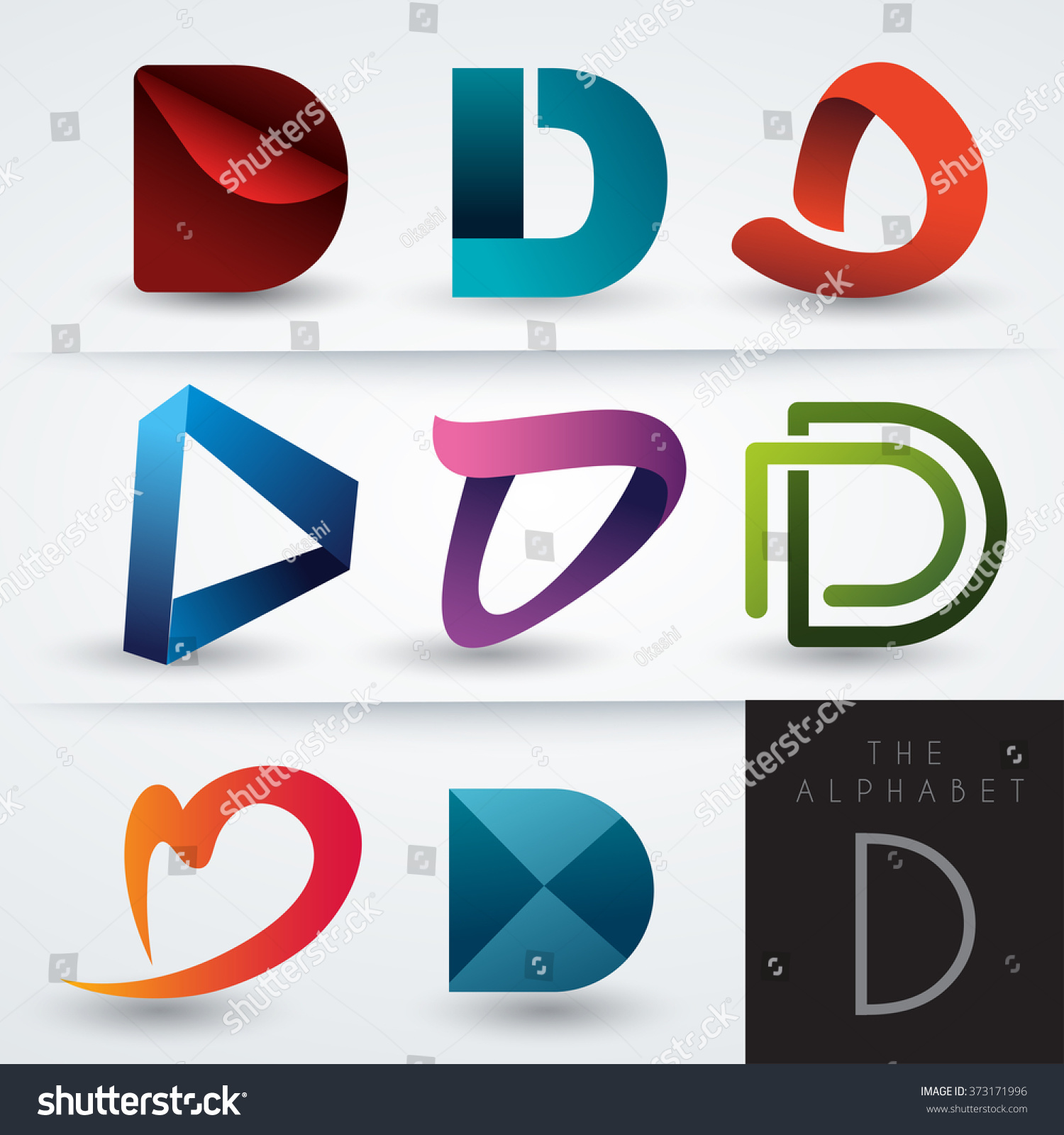 Diseño en forma de D :: vector de stock (libre de regalías) 373171996 ...