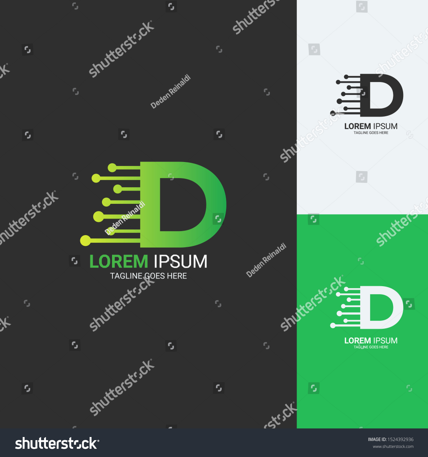 D Tech Logo Template Vektor Stock Vector (Royalty Free) 1524392936 ...