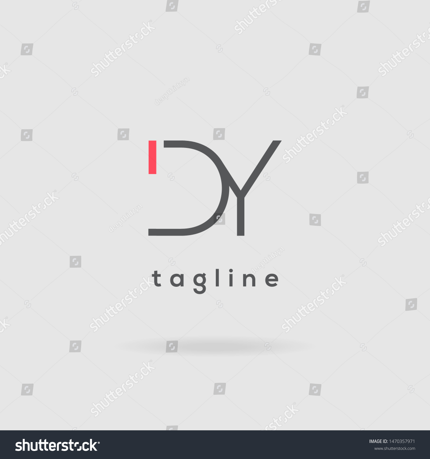 D Y Double Letter Logo Design: vector de stock (libre de regalías ...