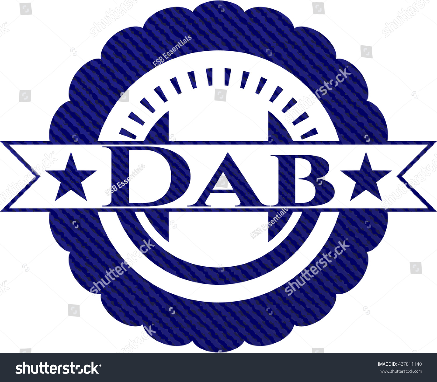 Dab Emblem Denim Texture Stock Vector (Royalty Free) 427811140 ...