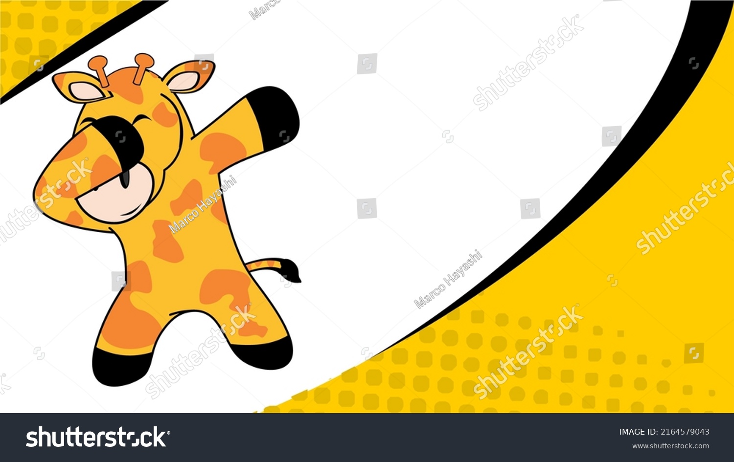 Dab Pose Giraffe Cartoon Vector Format Stock Vector (Royalty Free ...